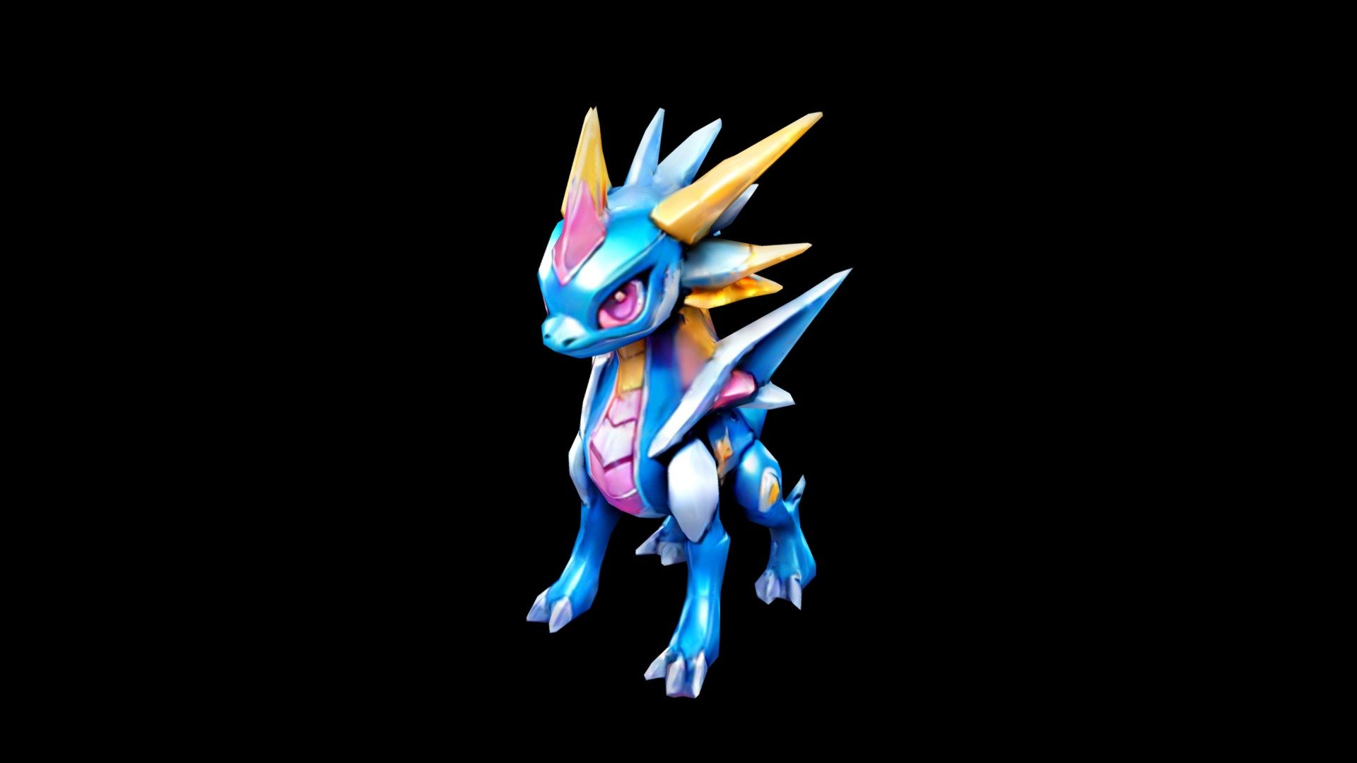 "Electric Blue Toy Creature A Cartoon Organism G - Download Free 3D ...