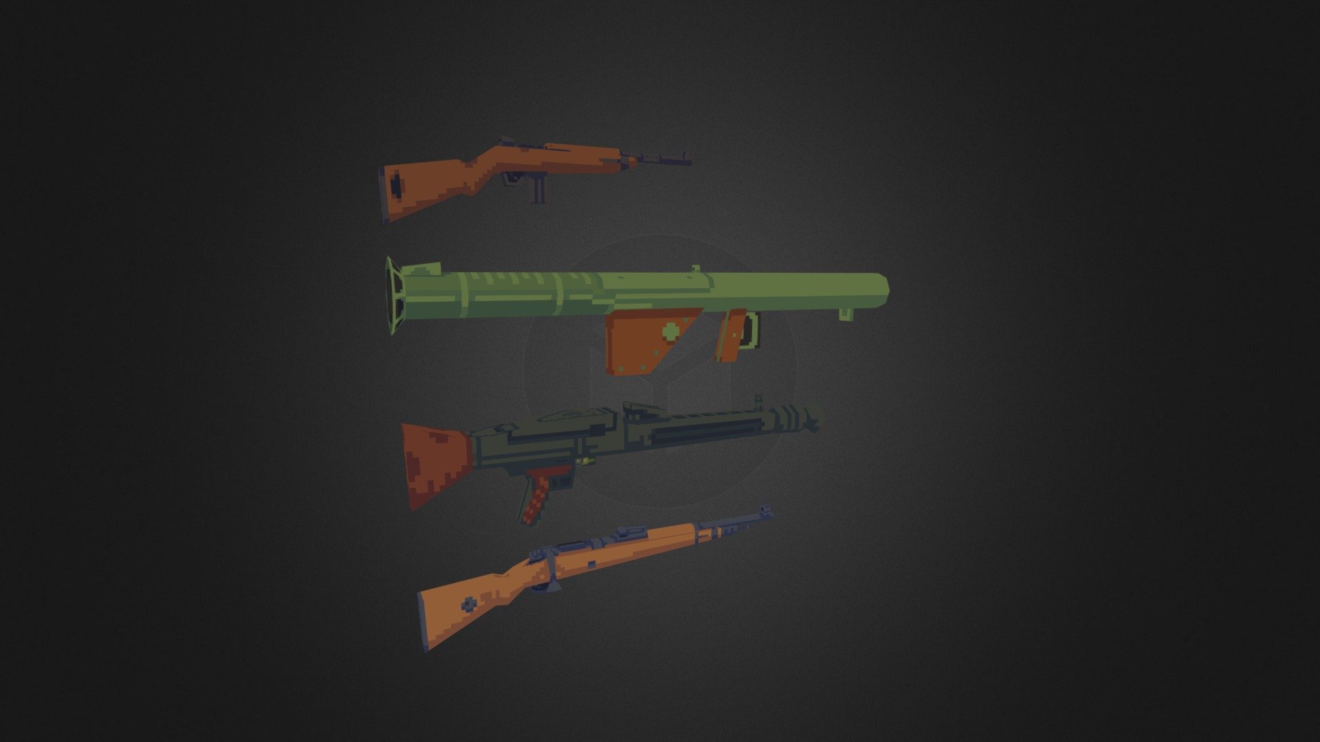Low Poly WW2 Weapons - 3D model by RedRogueXIII [5dd3b2e] - Sketchfab