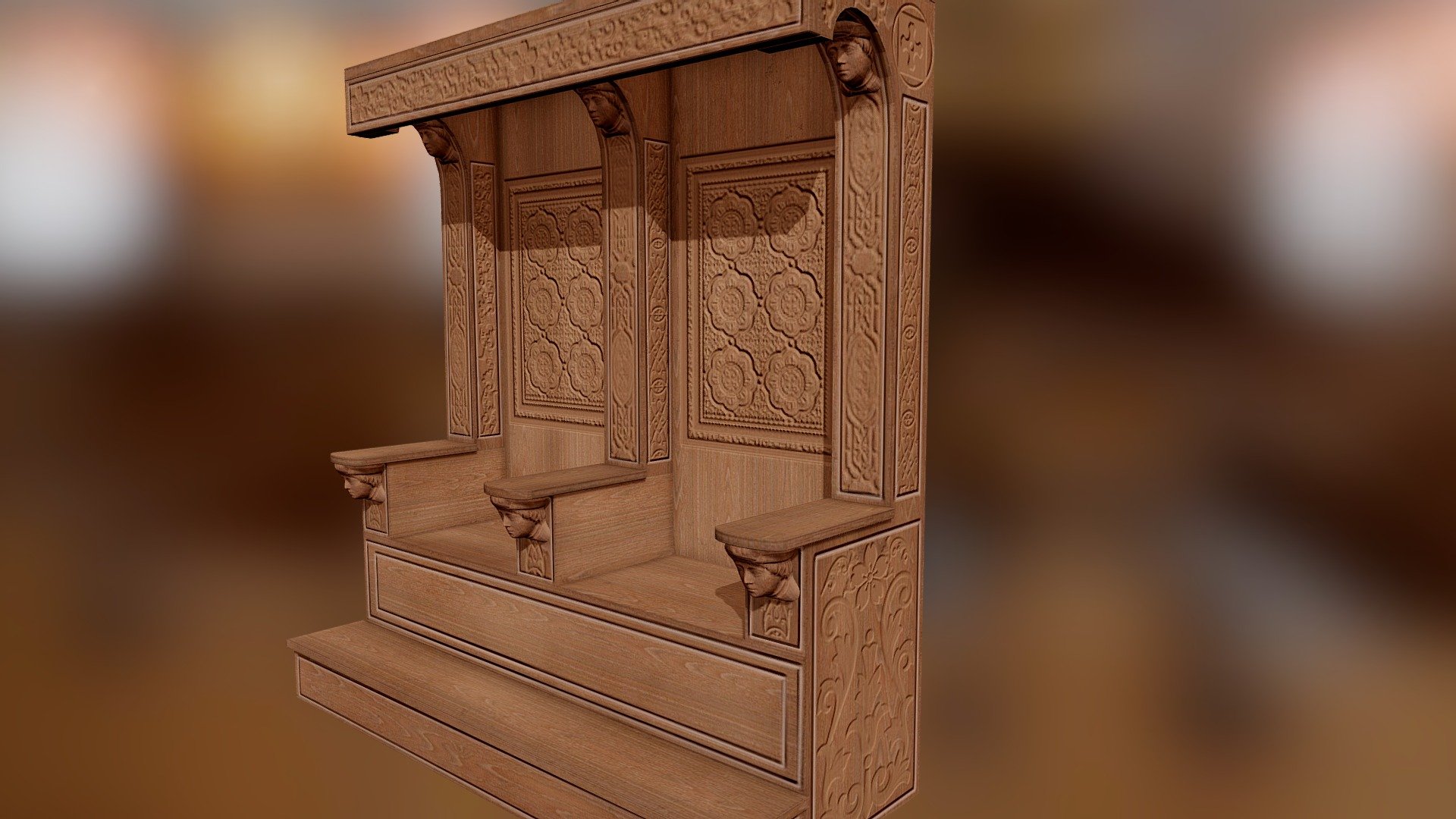Small pew of an abbey church - 3D model by visualdimension [5dde0ca ...