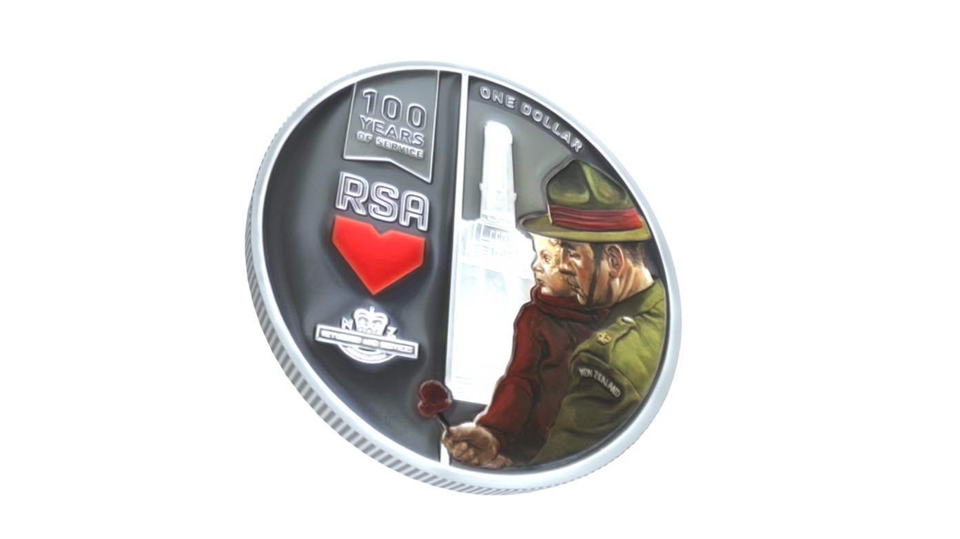 RSA: 100 Years of Service silver proof coin - 3D model by nzcoins ...