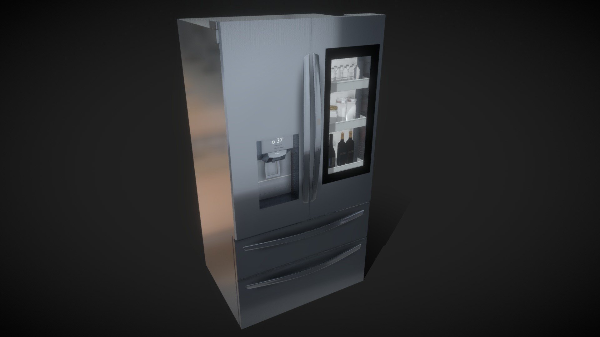 lg fridge - Download Free 3D model by K- [5de5d2a] - Sketchfab