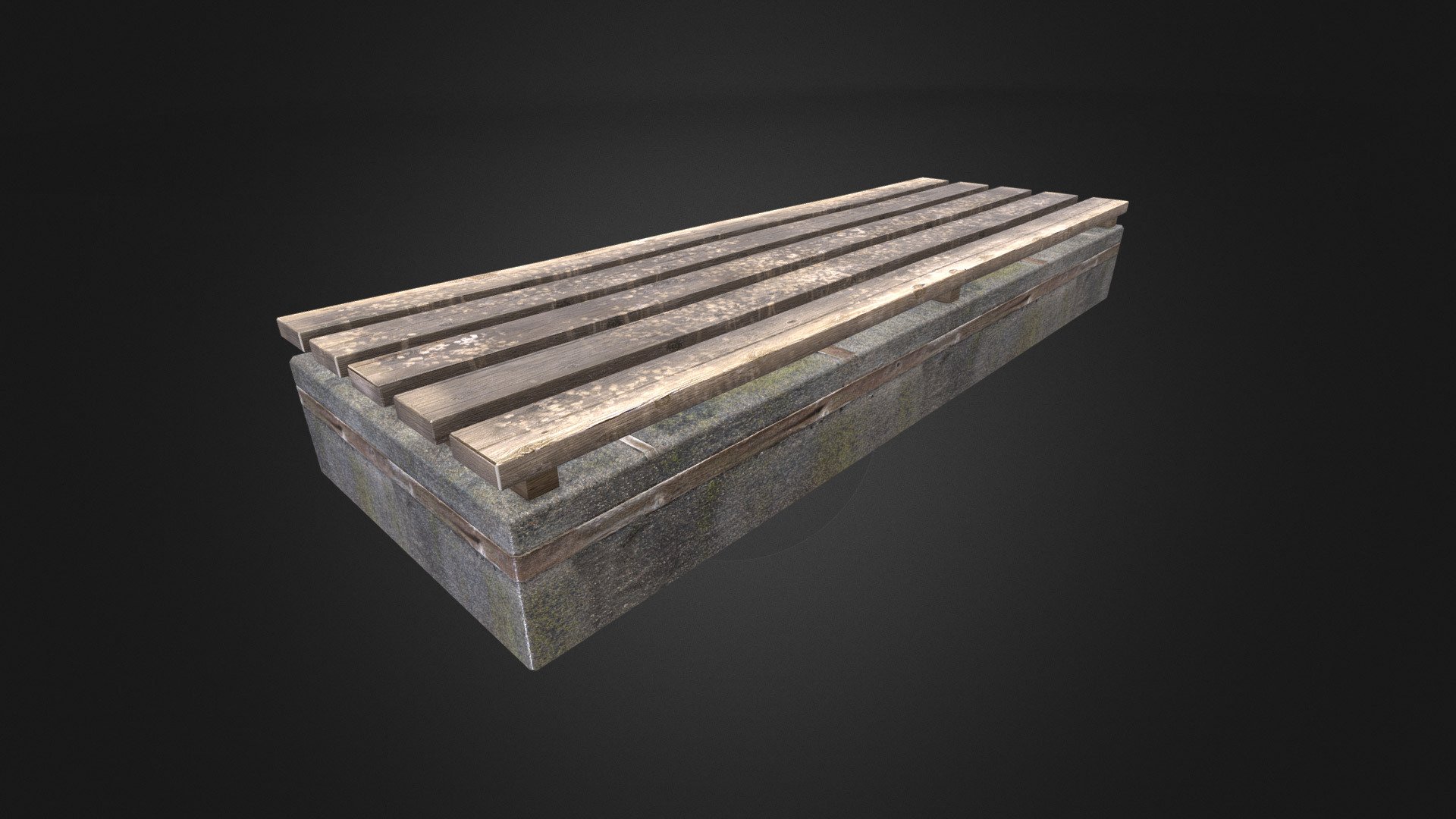 Worn Wooden Bench Block | Game Ready | 4K - Download Free 3D model by ...