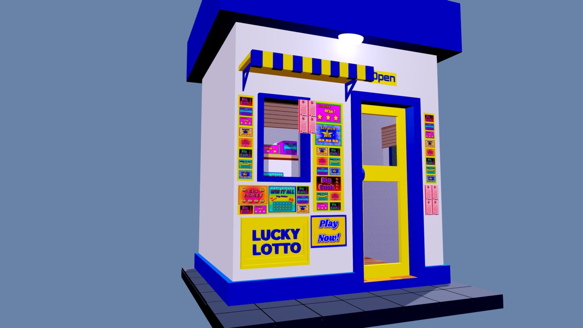 Tiny Lotto Kiosk - 3D model by s00z [5de7d7e] - Sketchfab