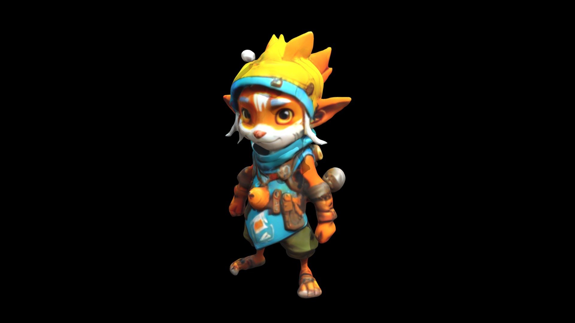 a cartoon character is wearing a blue vest an - Download Free 3D model ...