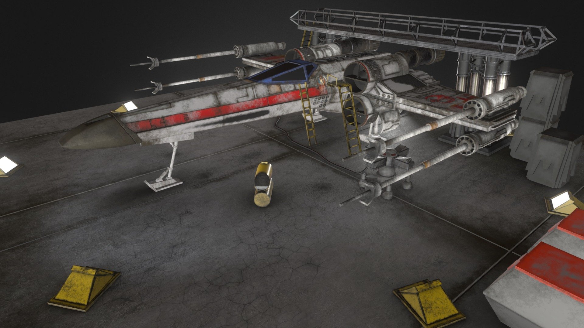 X-Wing Hanger diorama - Download Free 3D model by mrpetercharman ...