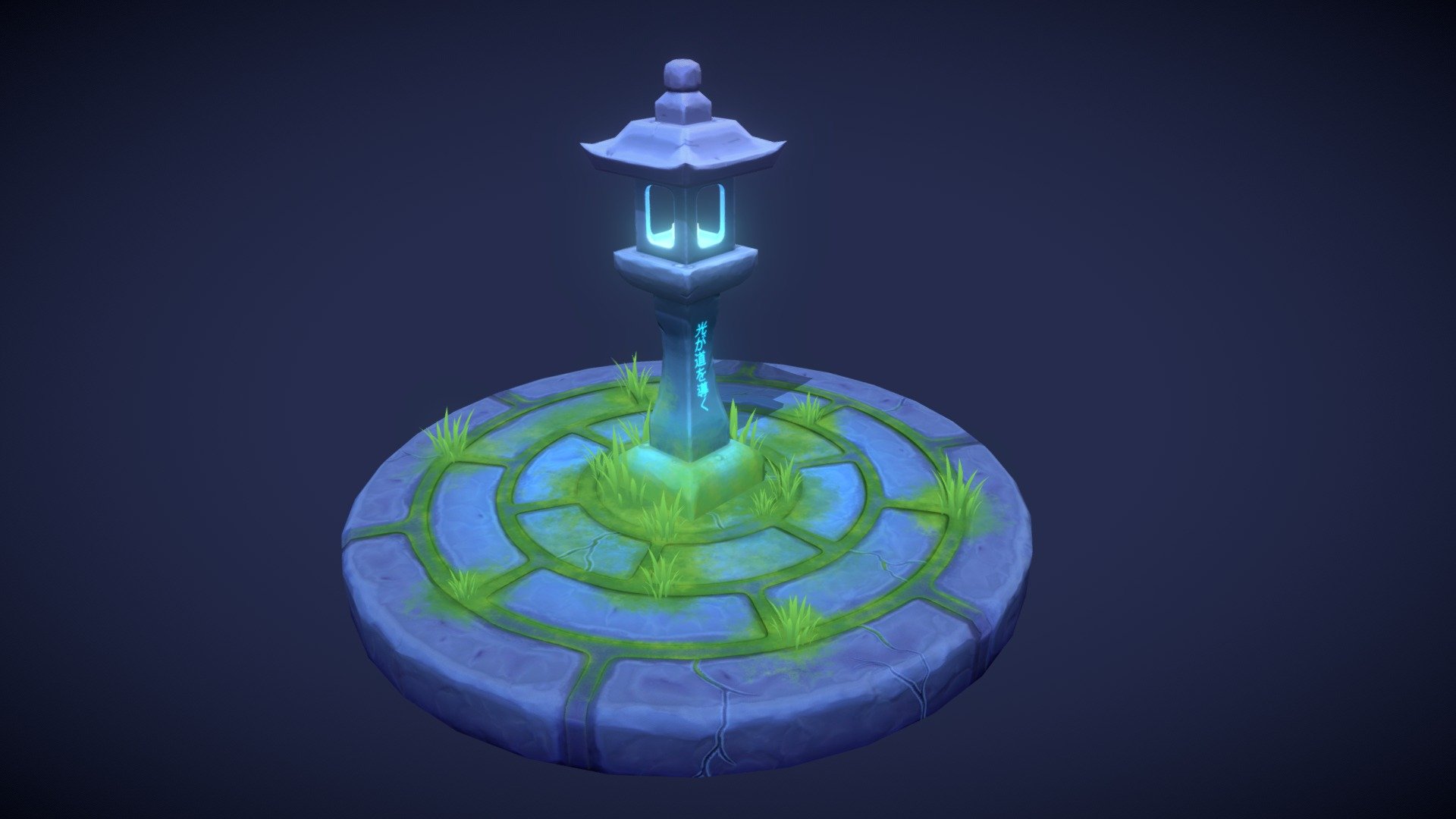 Stylized Japanese Lamp Post - 3D model by iMikey [5df24d5] - Sketchfab