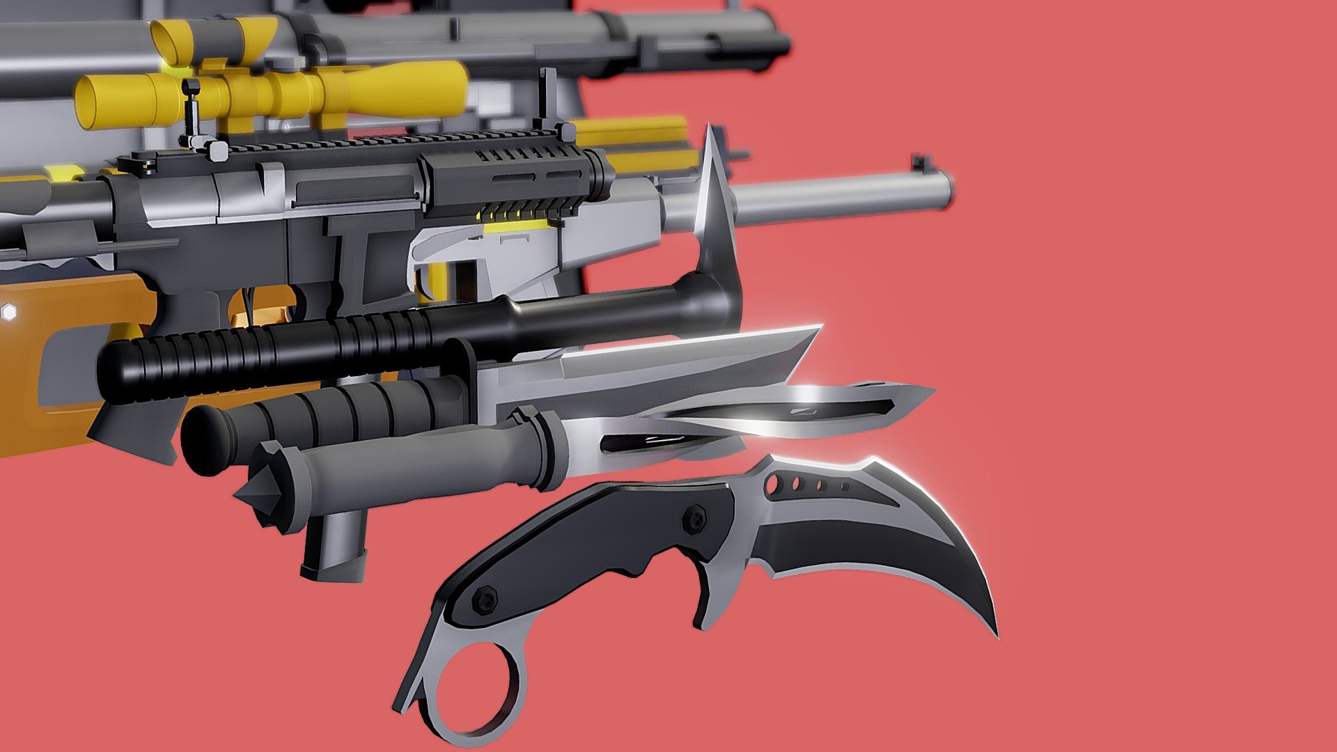 Weapon Pack of 10/100 Part 7 - Download Free 3D model by OBUR Games ...