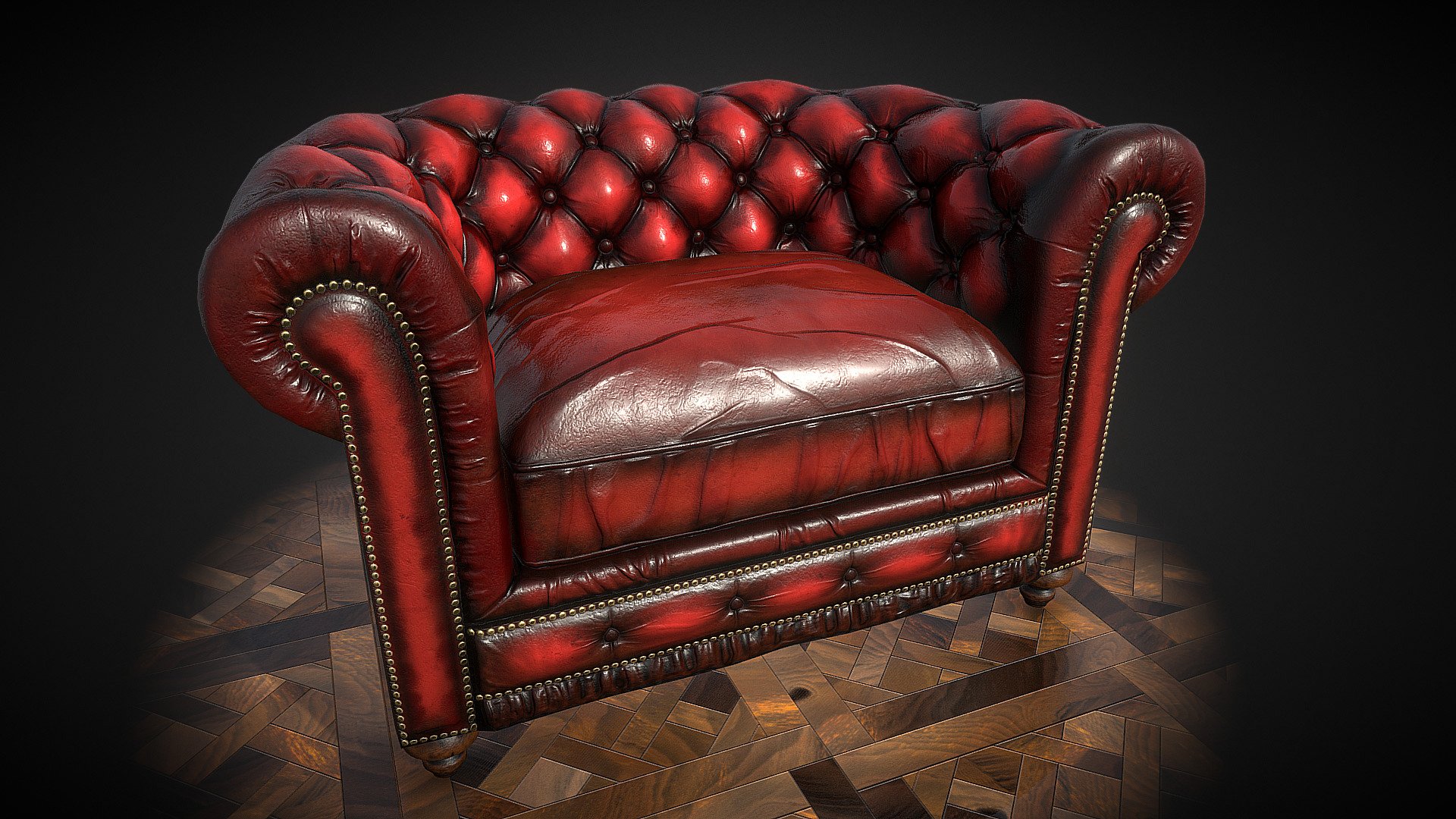 Chesterfield Chair - 3D model by HH3D [5dfd6aa] - Sketchfab