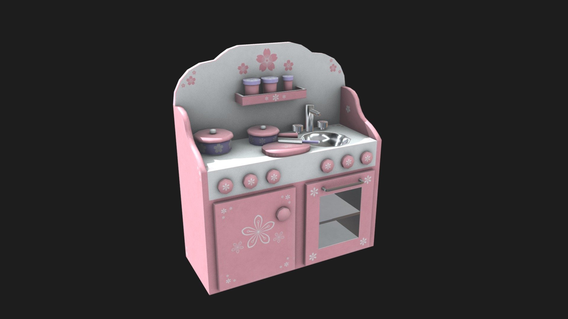 Mini kitchen - Pink dream - 3D model by Loufrey [5e0f116] - Sketchfab