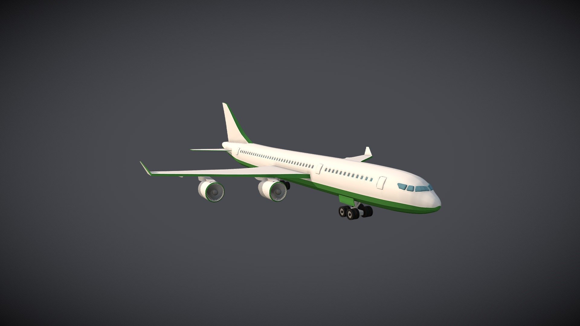 Low-Poly Green Landed Airplane - Buy Royalty Free 3D model by Incod ART ...