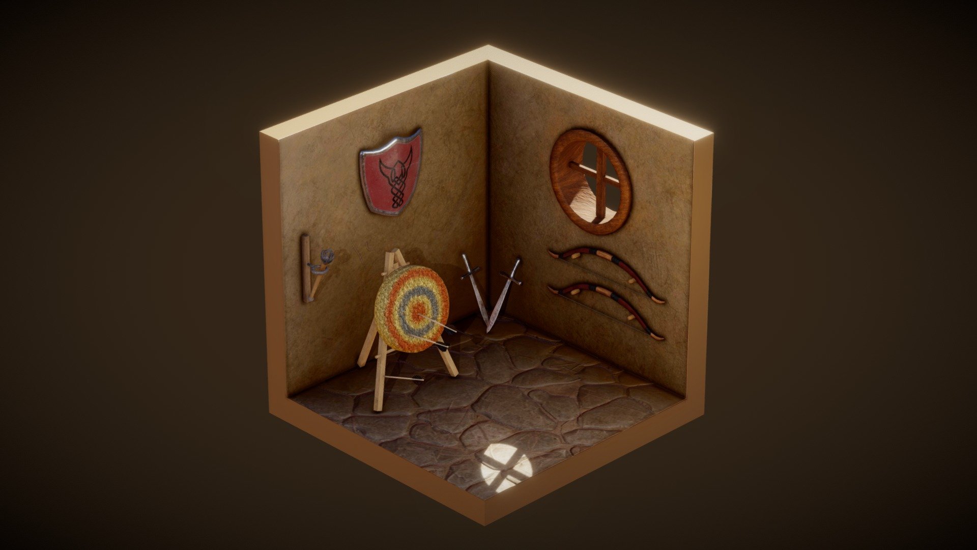 Low-poly isometric medieval training room - 3D model by Shannen Art ...