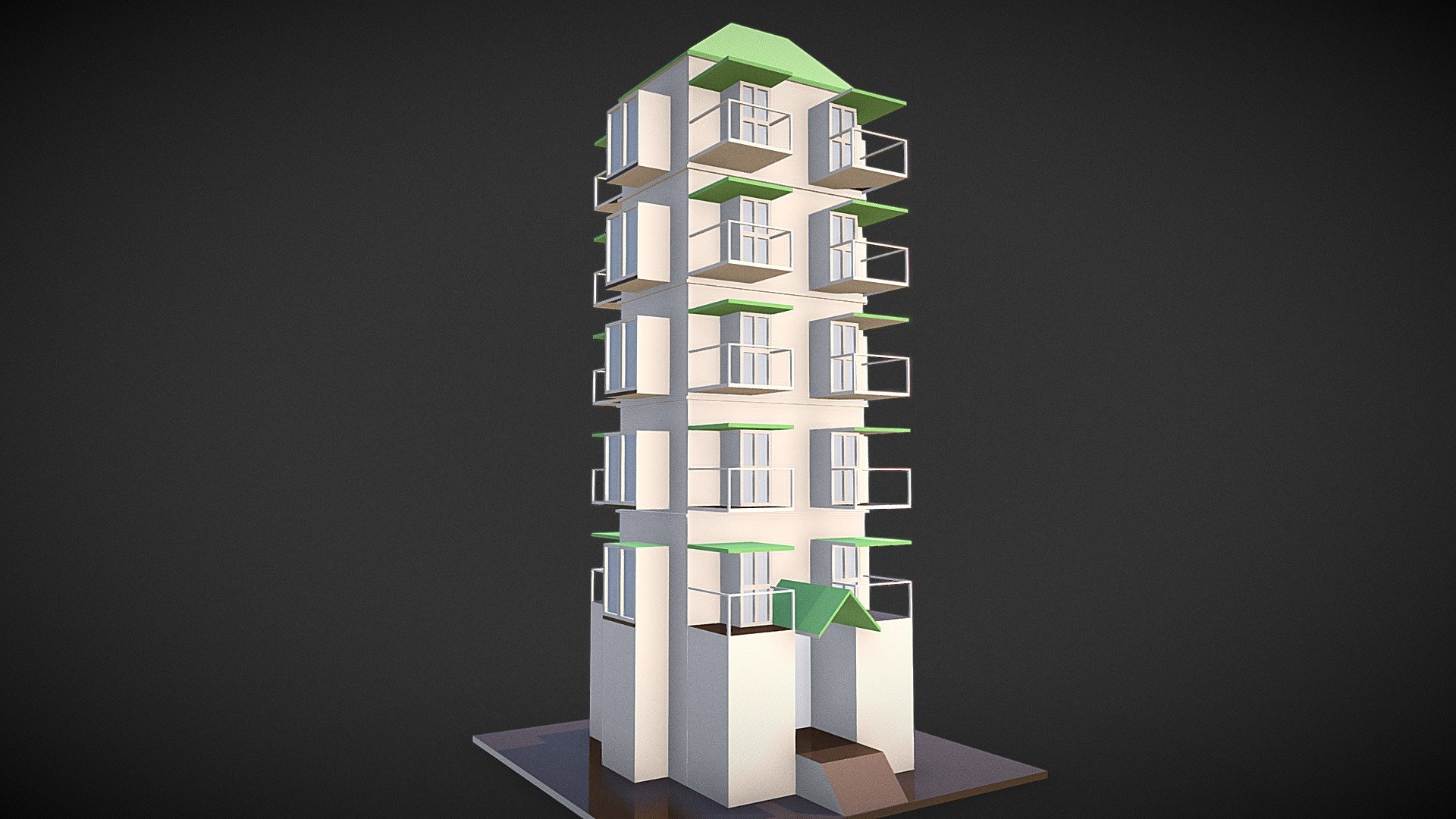 Low Poly - Building - 3D model by c0ntra5t (@c0ntr5t) [5e4e78f] - Sketchfab