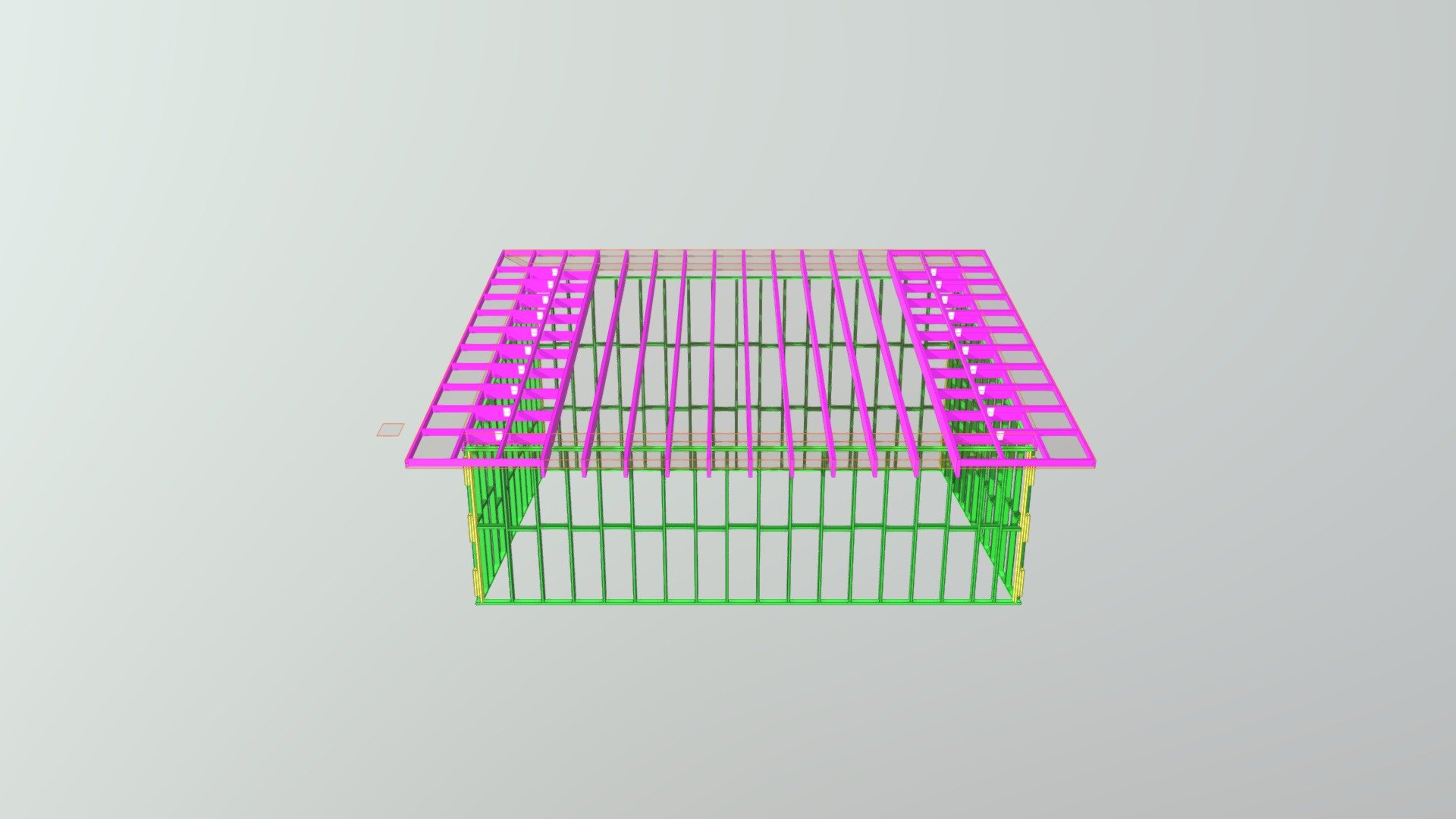 240 Deep Rafter Roof With Gables - 3D model by PacFrames [5e4f057 ...
