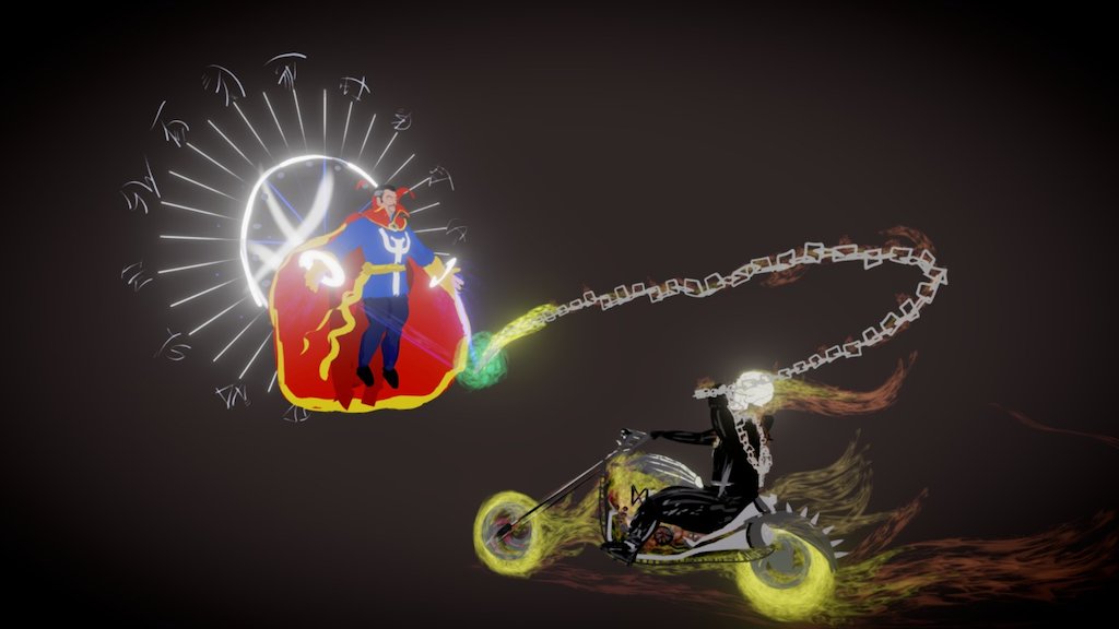 Ghost Rider vs Doctor Strange (Tilt Brush) - 3D model by VRtualArtist ...