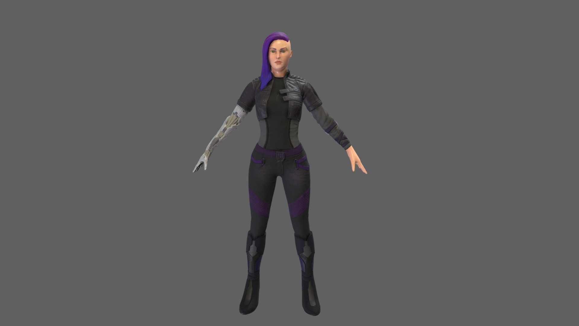 Cyberpunk character - 3D model by AlfaTech (@AlfaTechSF) [5e5b9b9 ...