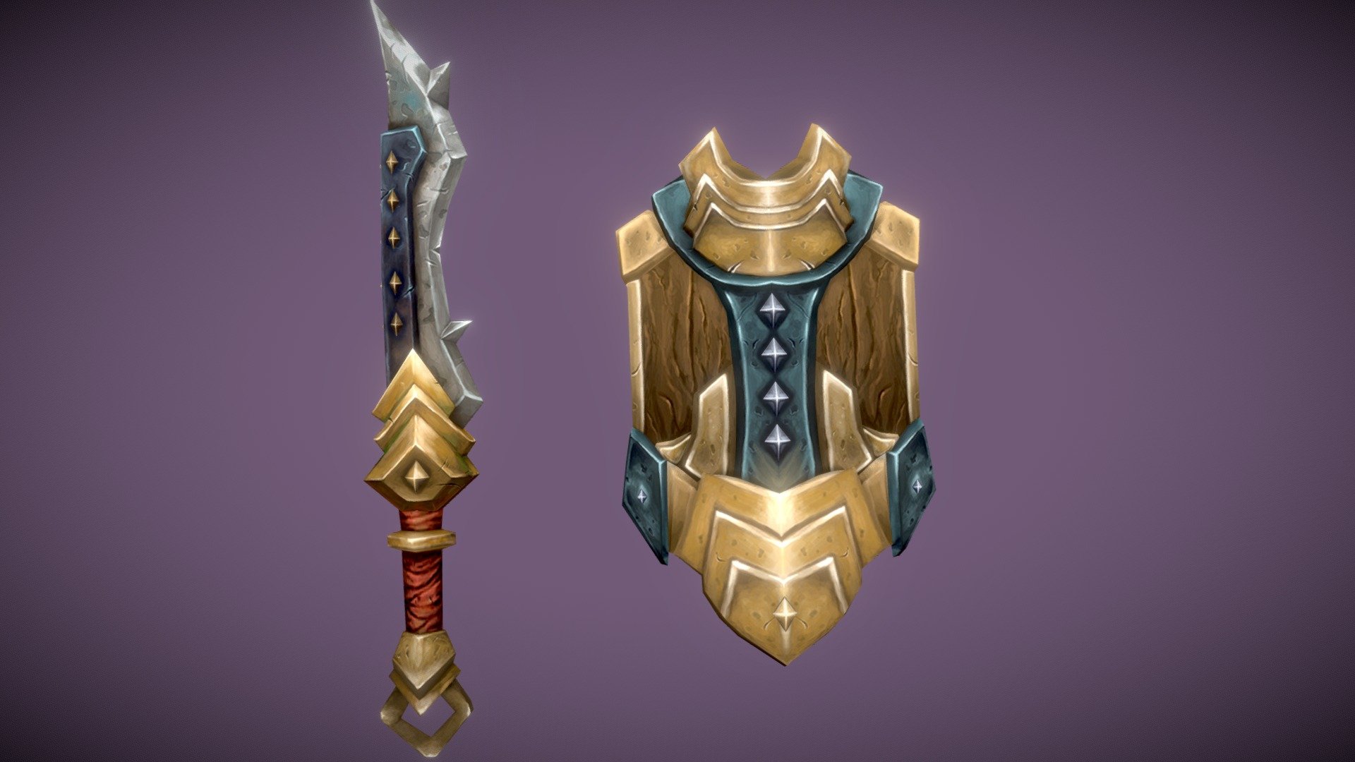 SwordAndShield - 3D model by Veronica Porter (Kittari ...