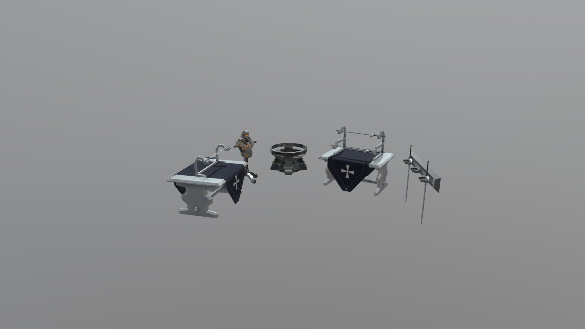 Medieval Sci Fi Armoury Props - 3D model by Xarl23 [5e5edda] - Sketchfab