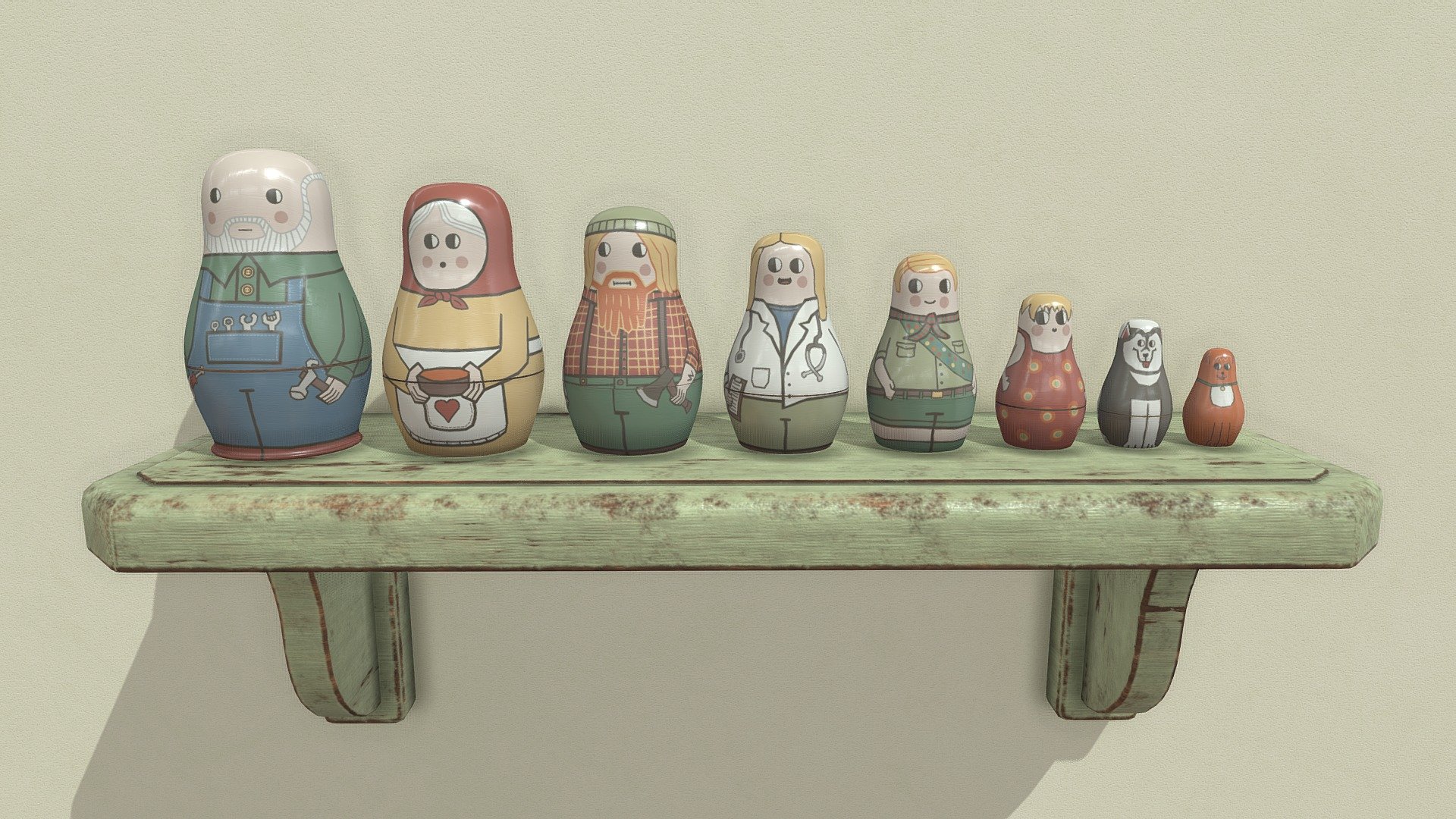 Nesting Dolls (Animated) - Buy Royalty Free 3D model by AndyBegg ...