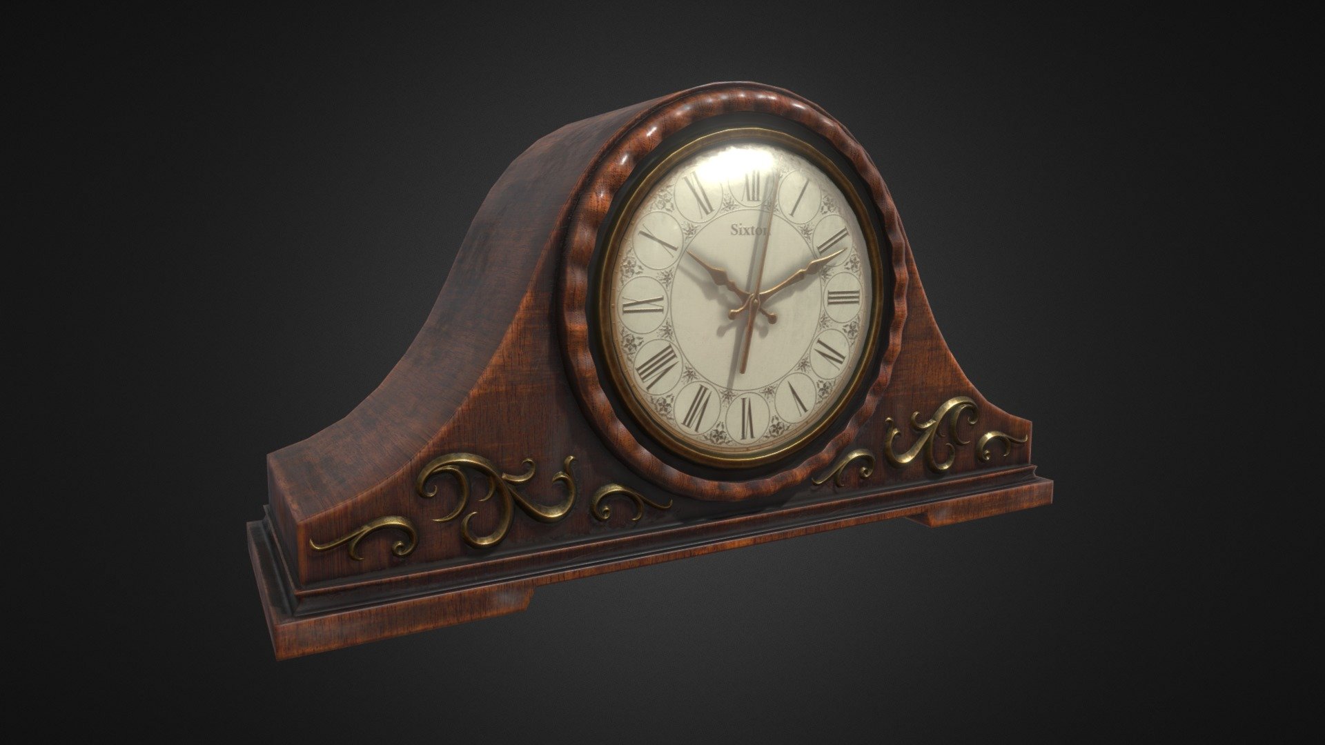 Vintage table clock - 3D model by Simplix [5e61544] - Sketchfab