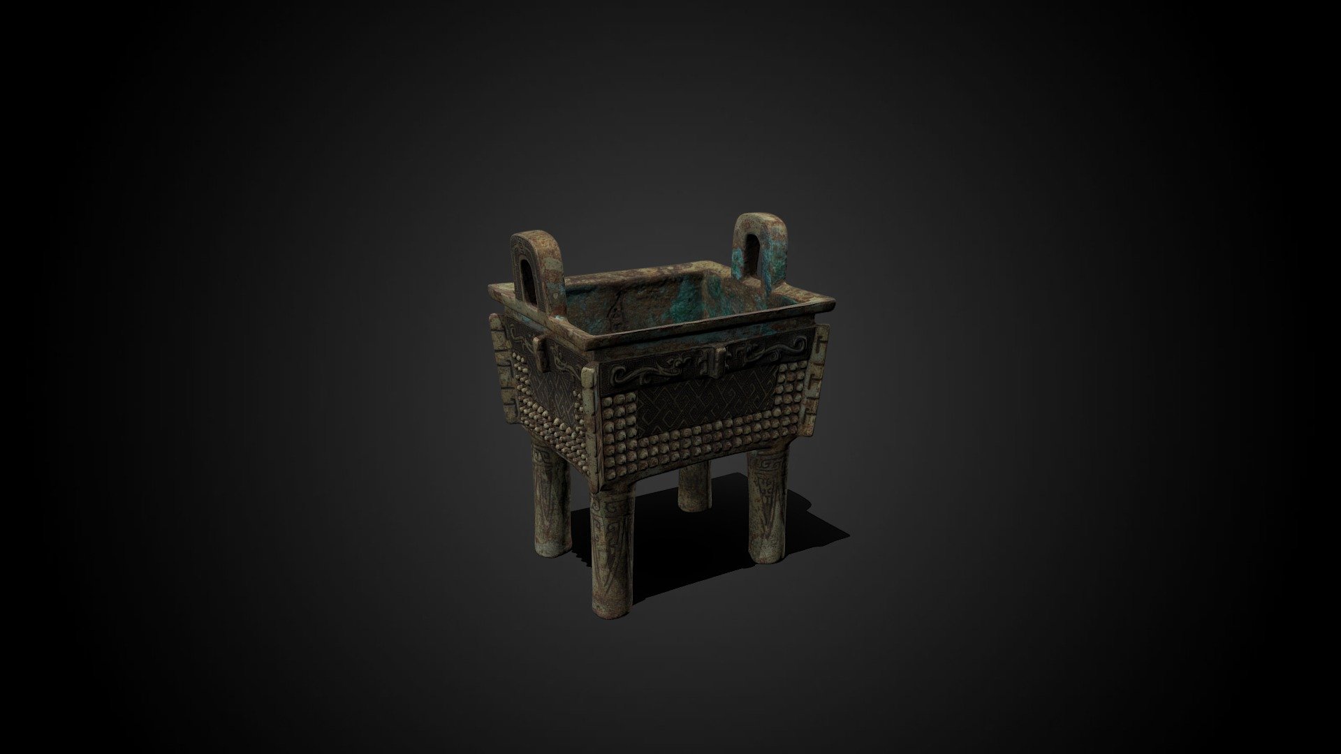 High-res 11th C BCE fangding (food vessel) - Download Free 3D model by ...