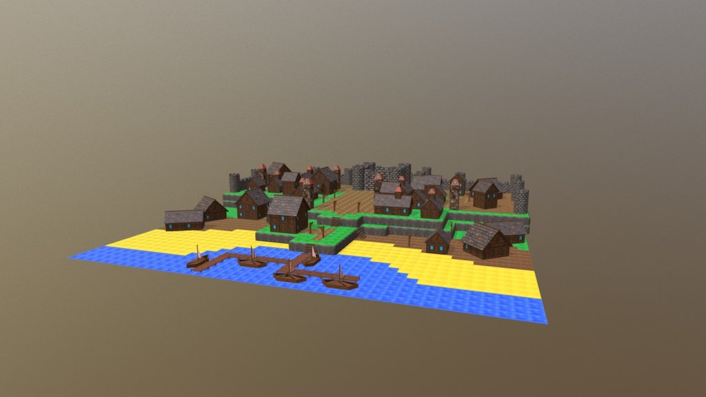 Village Scene - 3D model by BlackHawke [5e6fb18] - Sketchfab