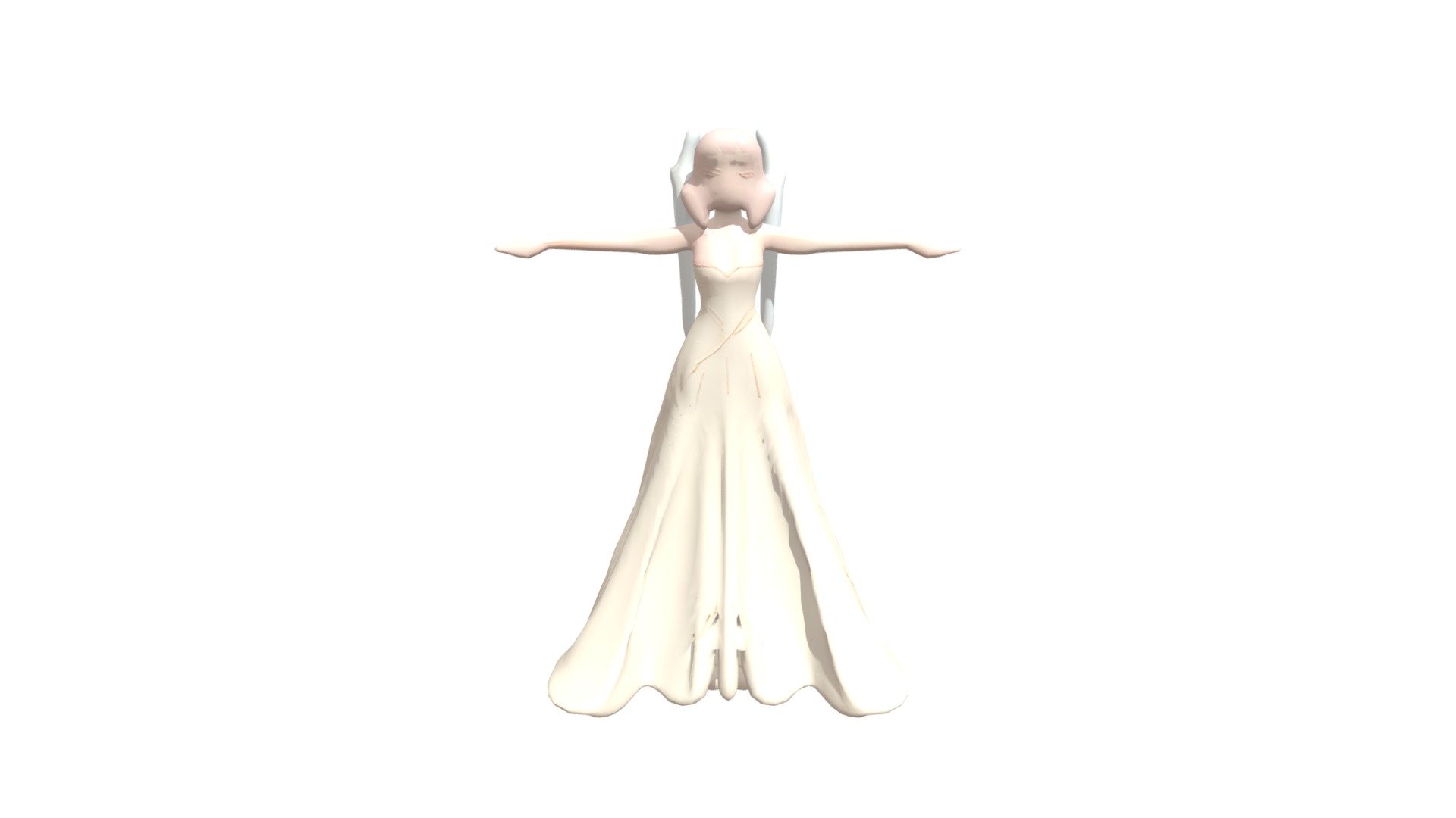 Winged female character in flowing dress - 3D model by ORCL_Gaming ...