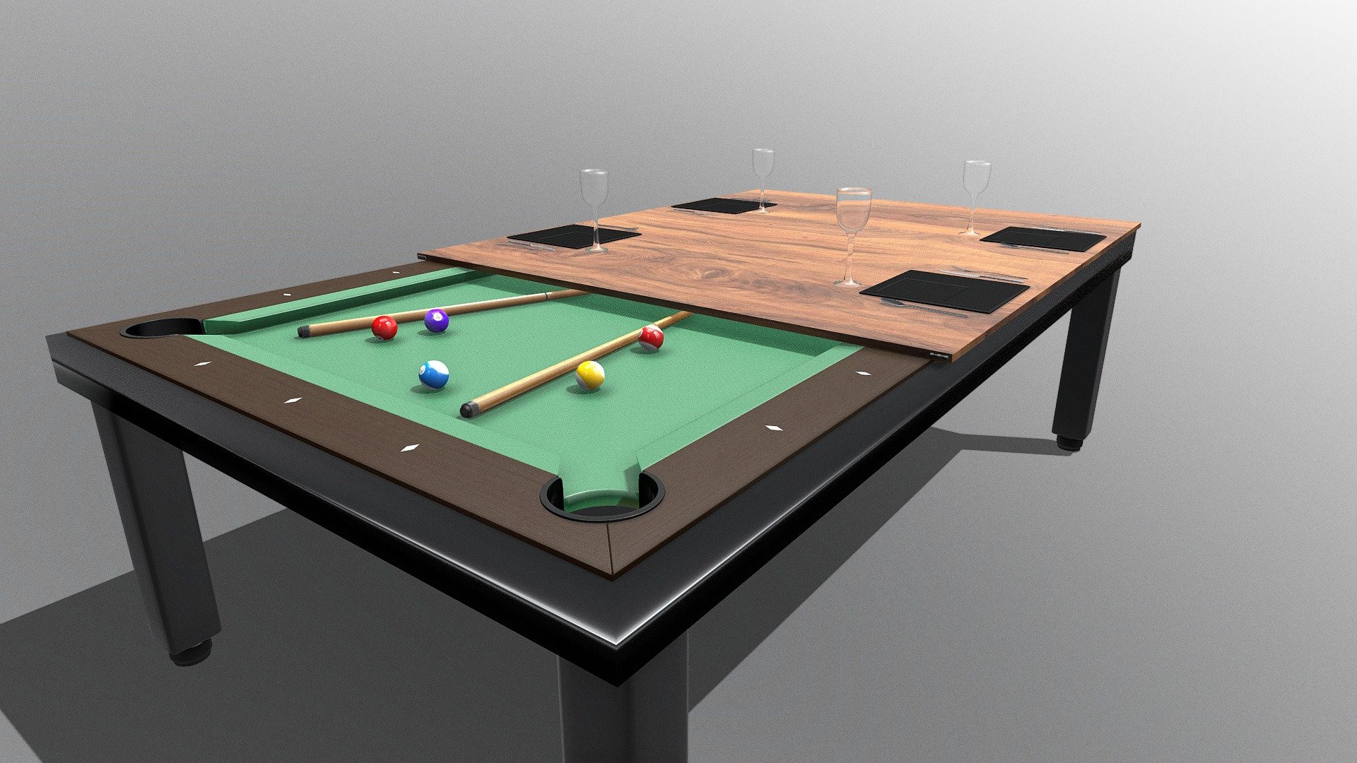 Pool Dining Table - Download Free 3D model by Conner Safieddine ...