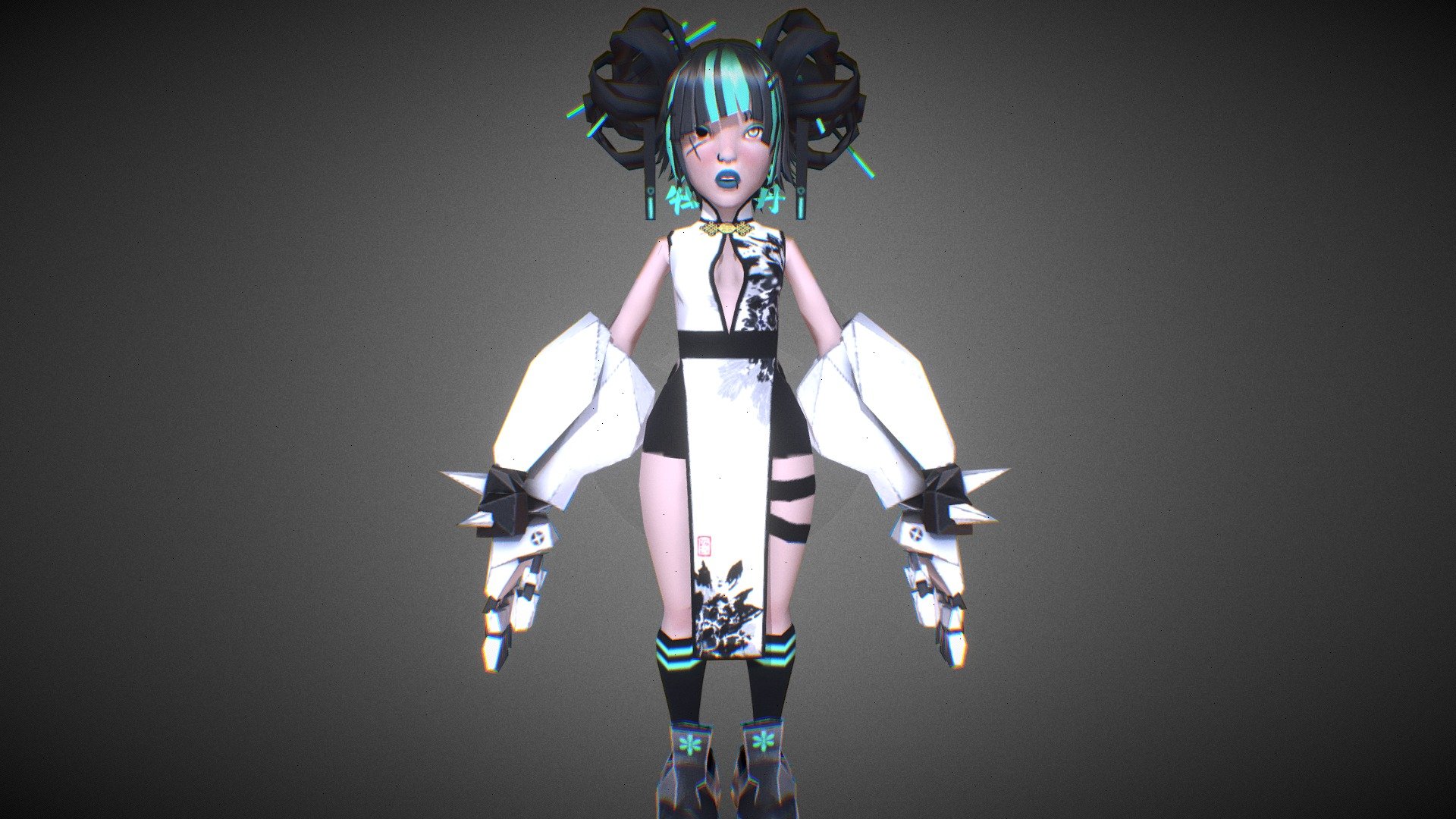 Moutan - Techno Geisha Warrior - 3D model by Zimon3D [5e7f251] - Sketchfab