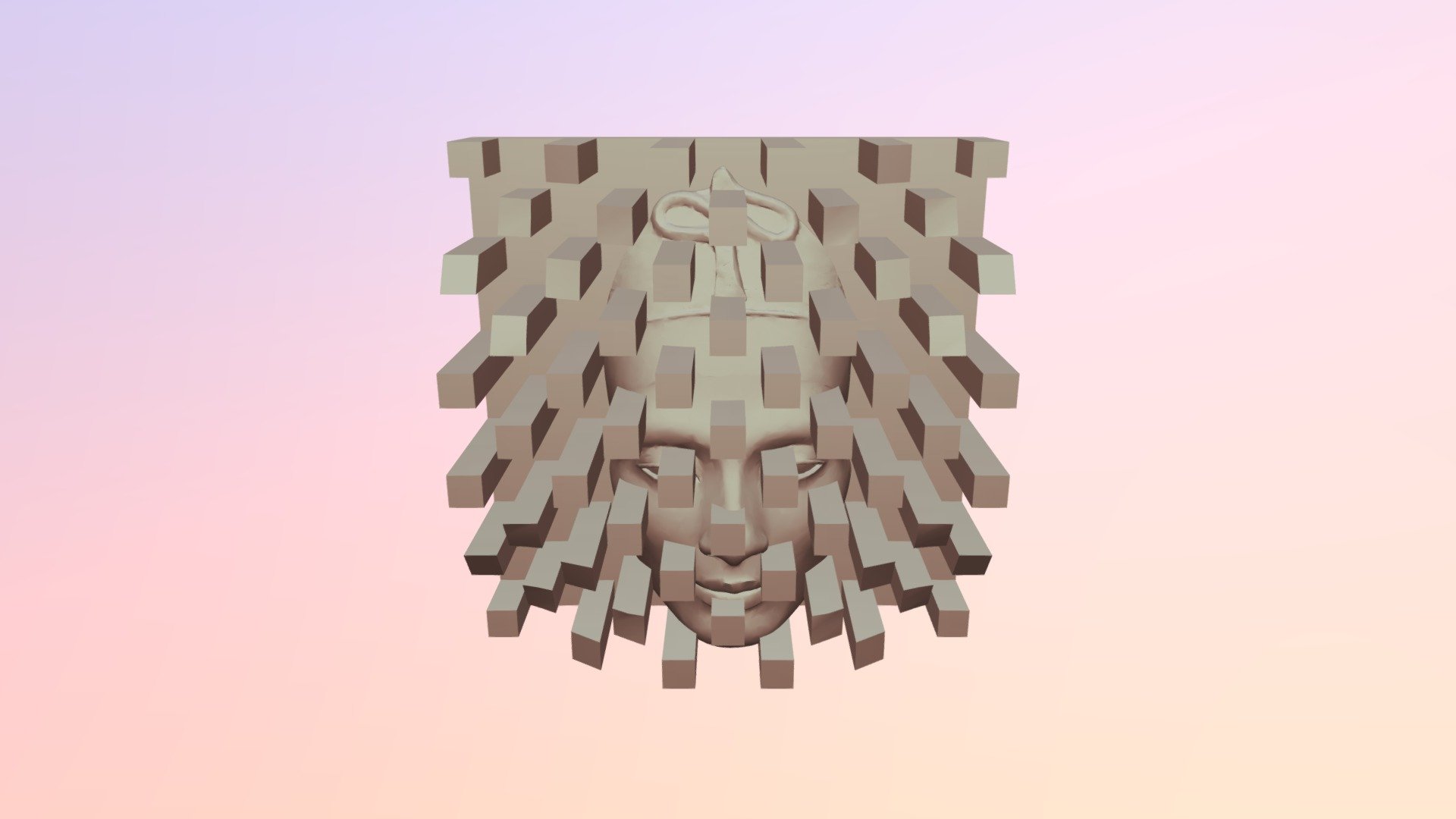 Checkerboard Mask + Nefertiti Face (001d) - 3D model by fluiddesigner ...