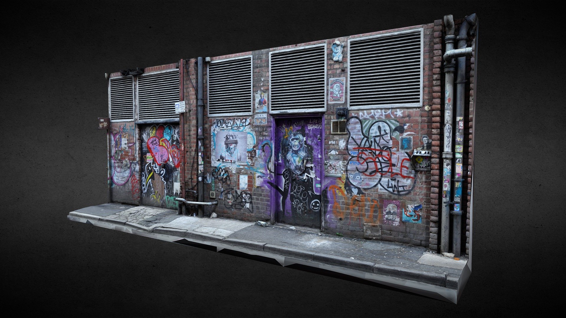 Manchester Graffiti Wall 5 - Download Free 3D model by Christians - The ...