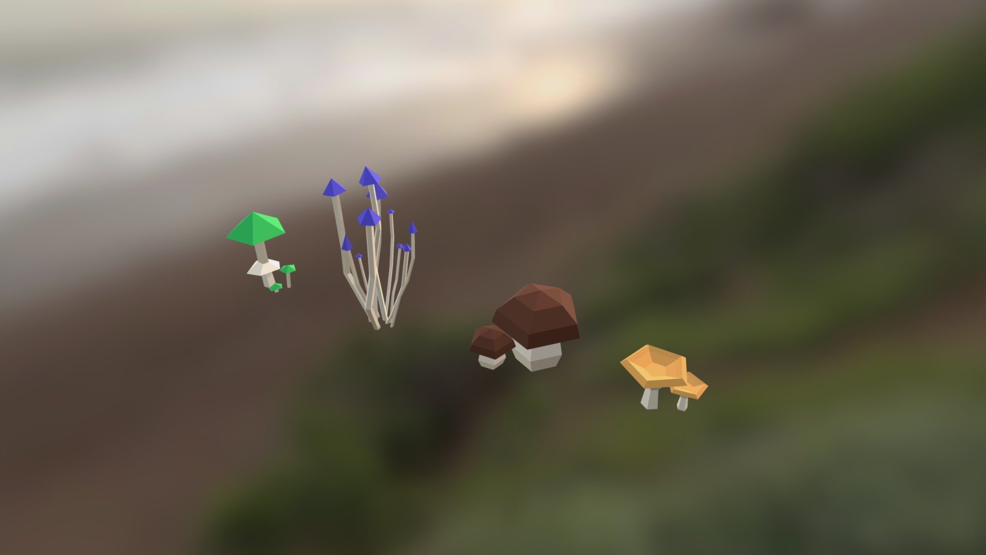 Low Poly Mushrooms - 3D model by DreCorp [5e8dd0e] - Sketchfab