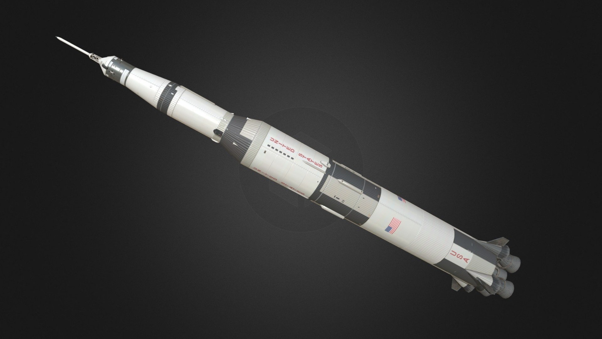 NASA Saturn V Spacecraft Rocket PBR - Buy Royalty Free 3D model by ...