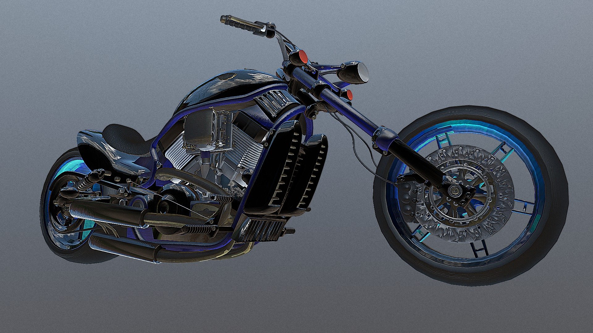 Harley Davidson Custom Black Thunder - 3D model by Patrizio Melis ...