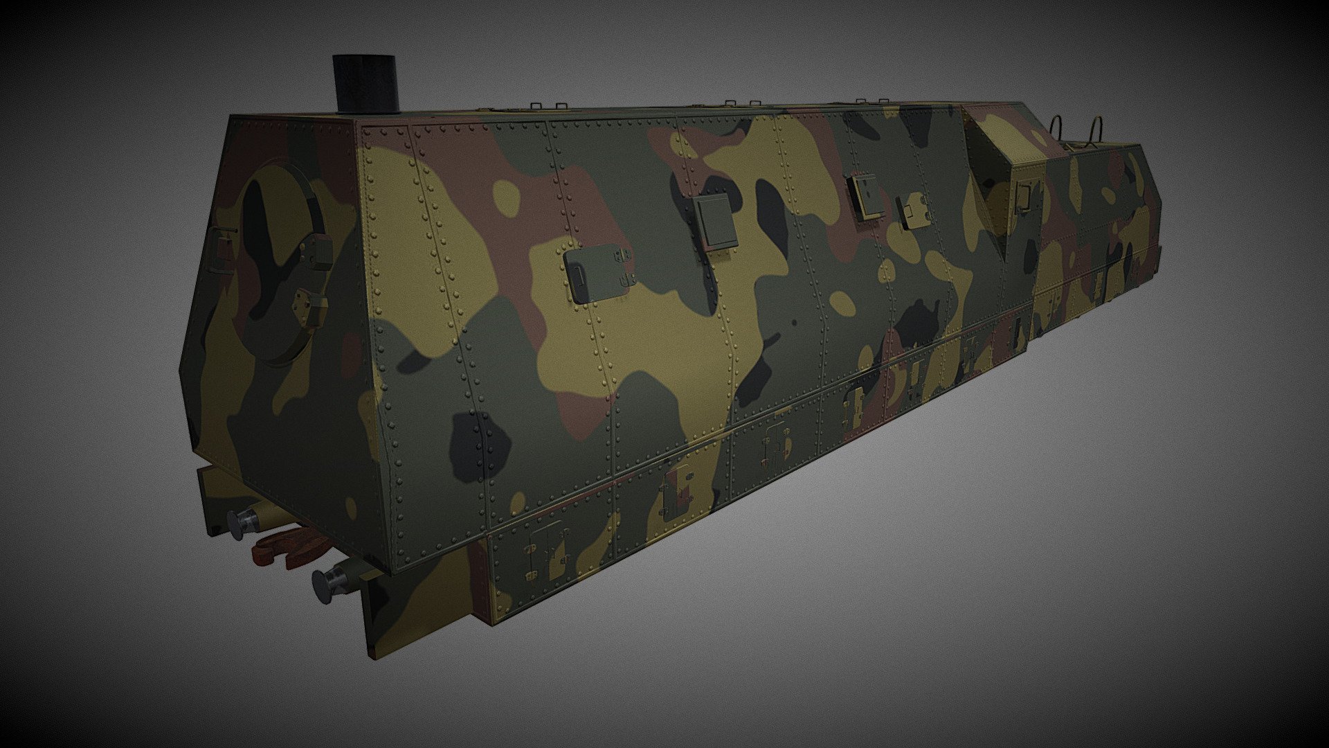 BP44 Armoured Train Locomotive - 3D model by blendsterlicious [5eb5a58 ...