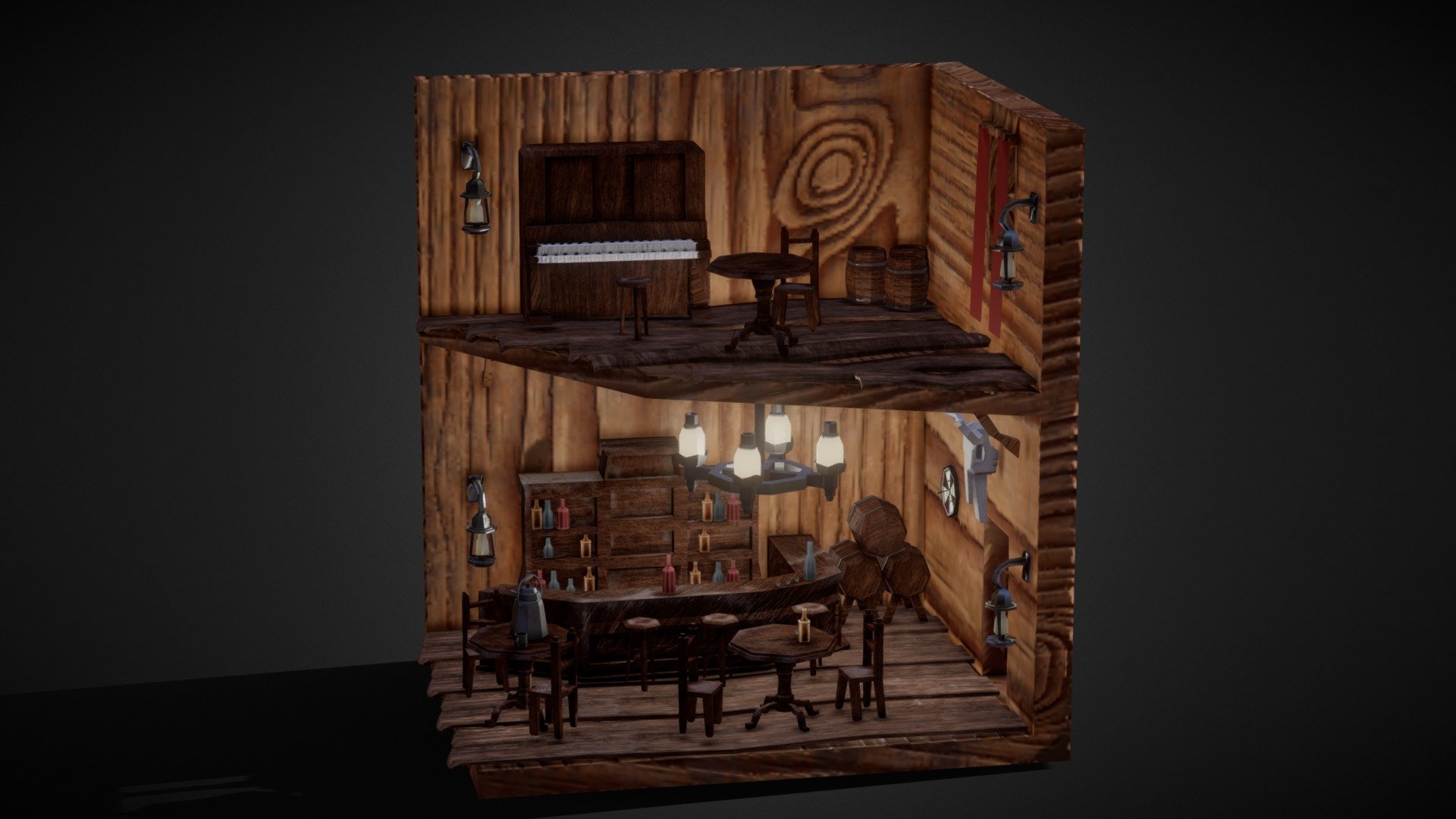 Outlaw Saloon - 3D model by Jeremy Siegel (@jeremysiegel) [5ebe51d ...