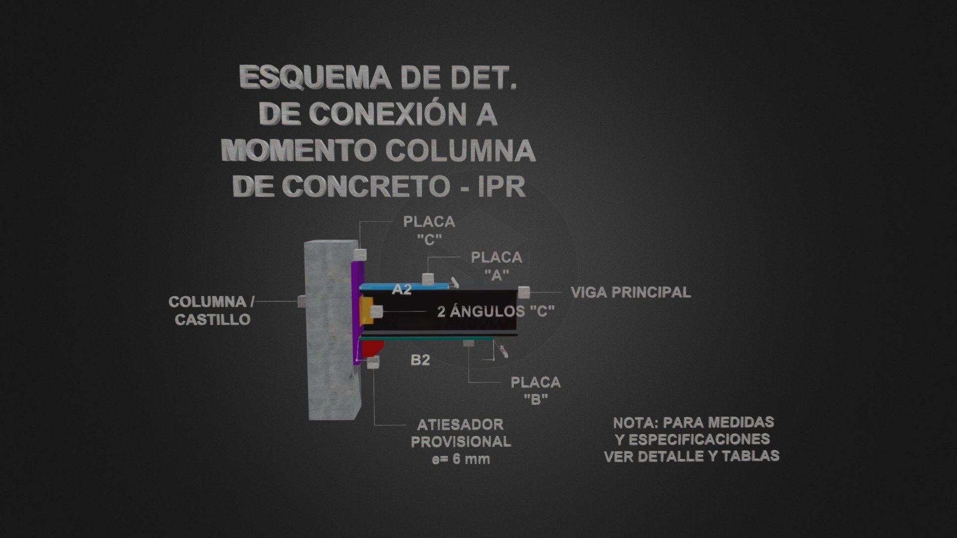 ESQUEMA CNX. A MOMENTO COL. CONCRETO - IPR - 3D model by marco.mhdz23 [5ec1102] - Sketchfab