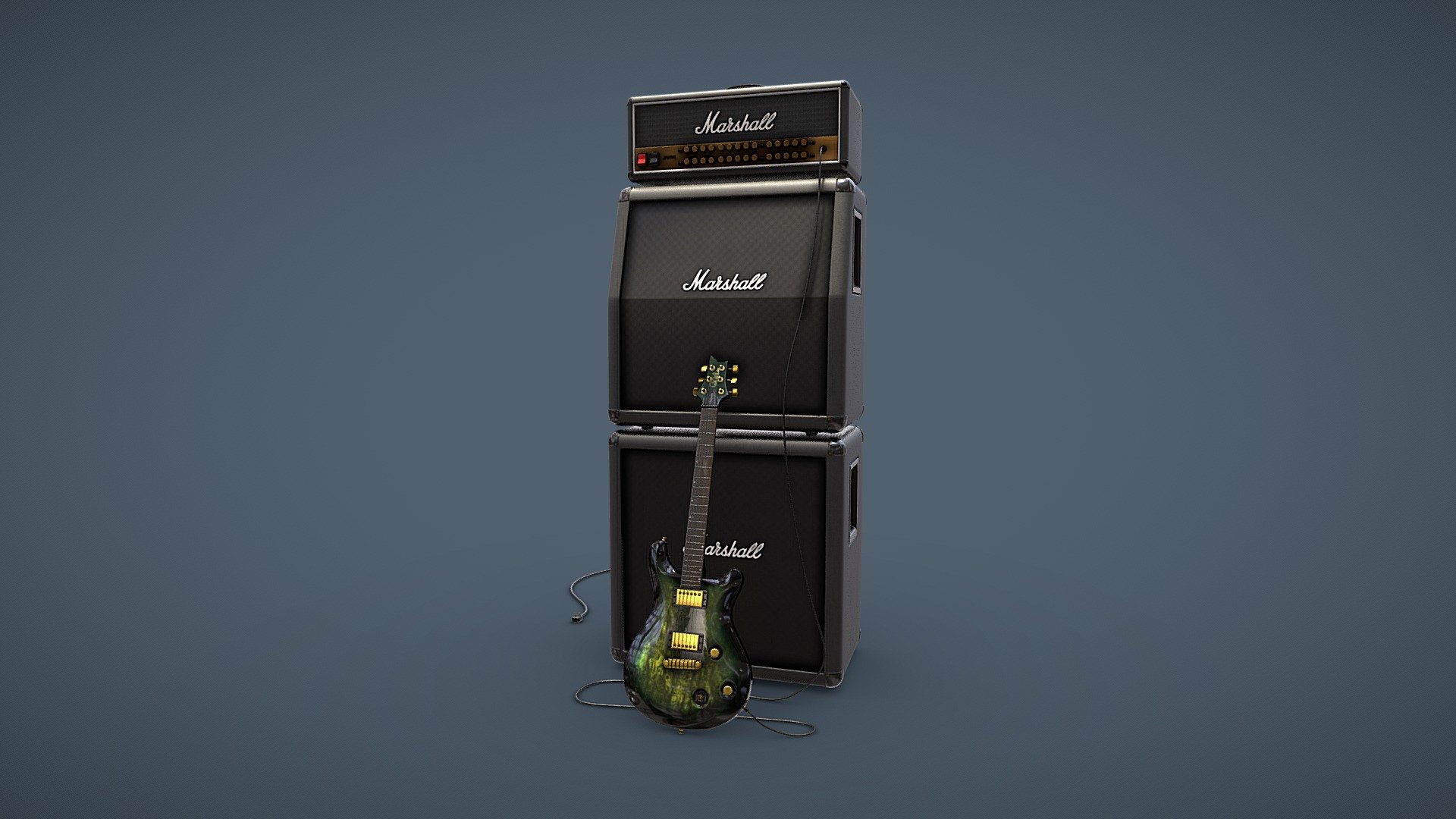 Marshall JVM Stack & PRS Custom Guitar - 3D model by Kain Hunter ...