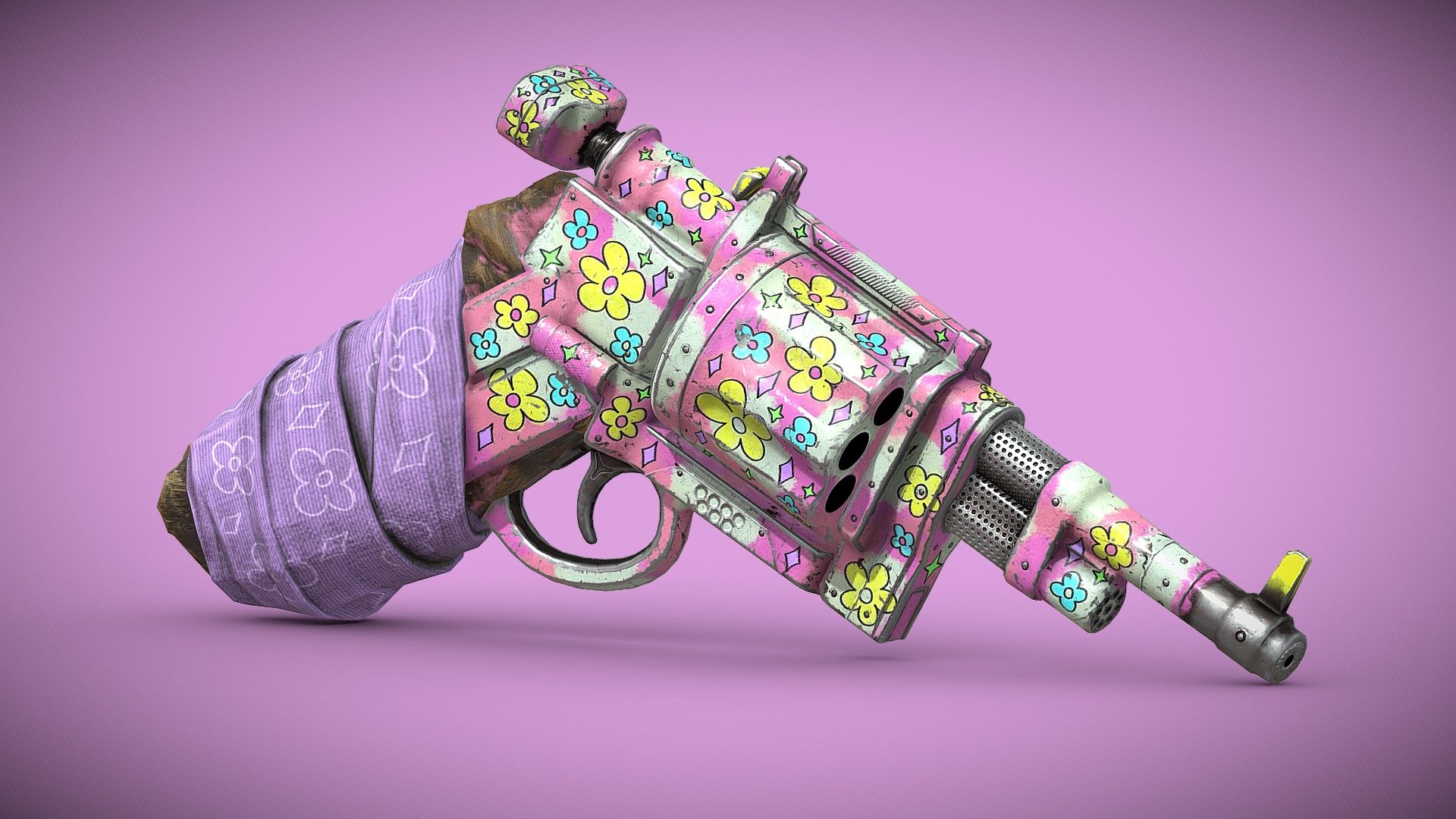 Flowers Revolver - 3D model by kekexd [5ed6f3b] - Sketchfab