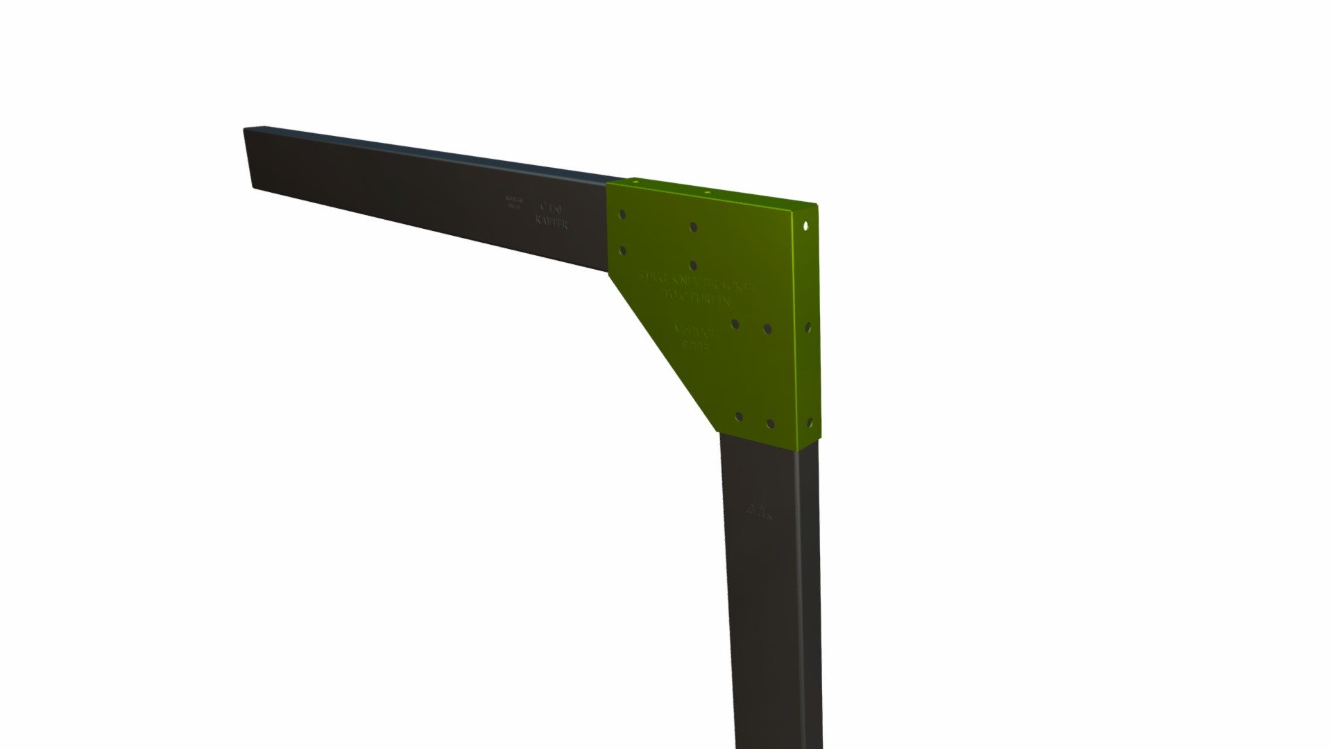 DWG203 C150 5 Deg Knee Bracket MCHUGH STEEL - 3D model by mchughsteel ...