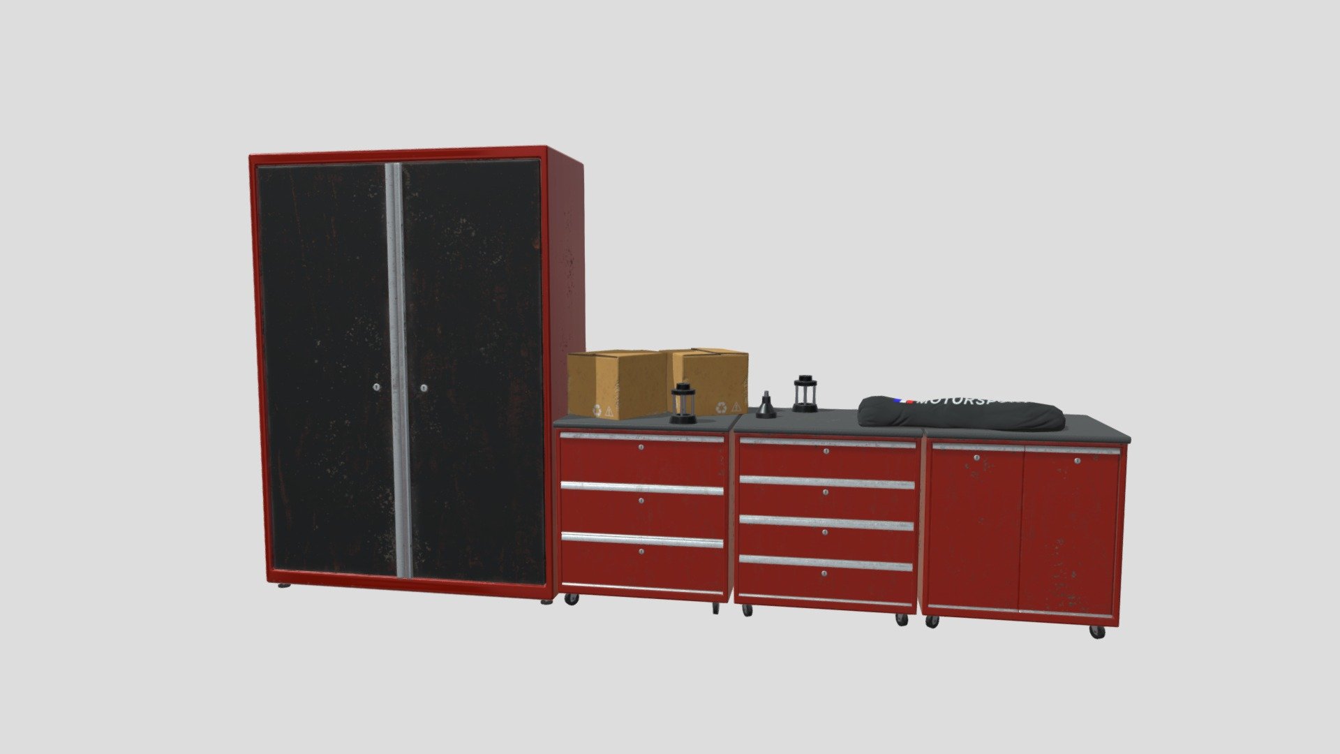 Garage Shelves Rack set - 3D model by Bimo_Ryan [5ede0d4] - Sketchfab