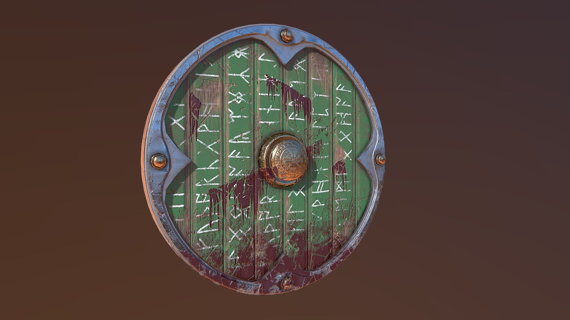 Viking Shield Round with Runes - Download Free 3D model by Tink ...