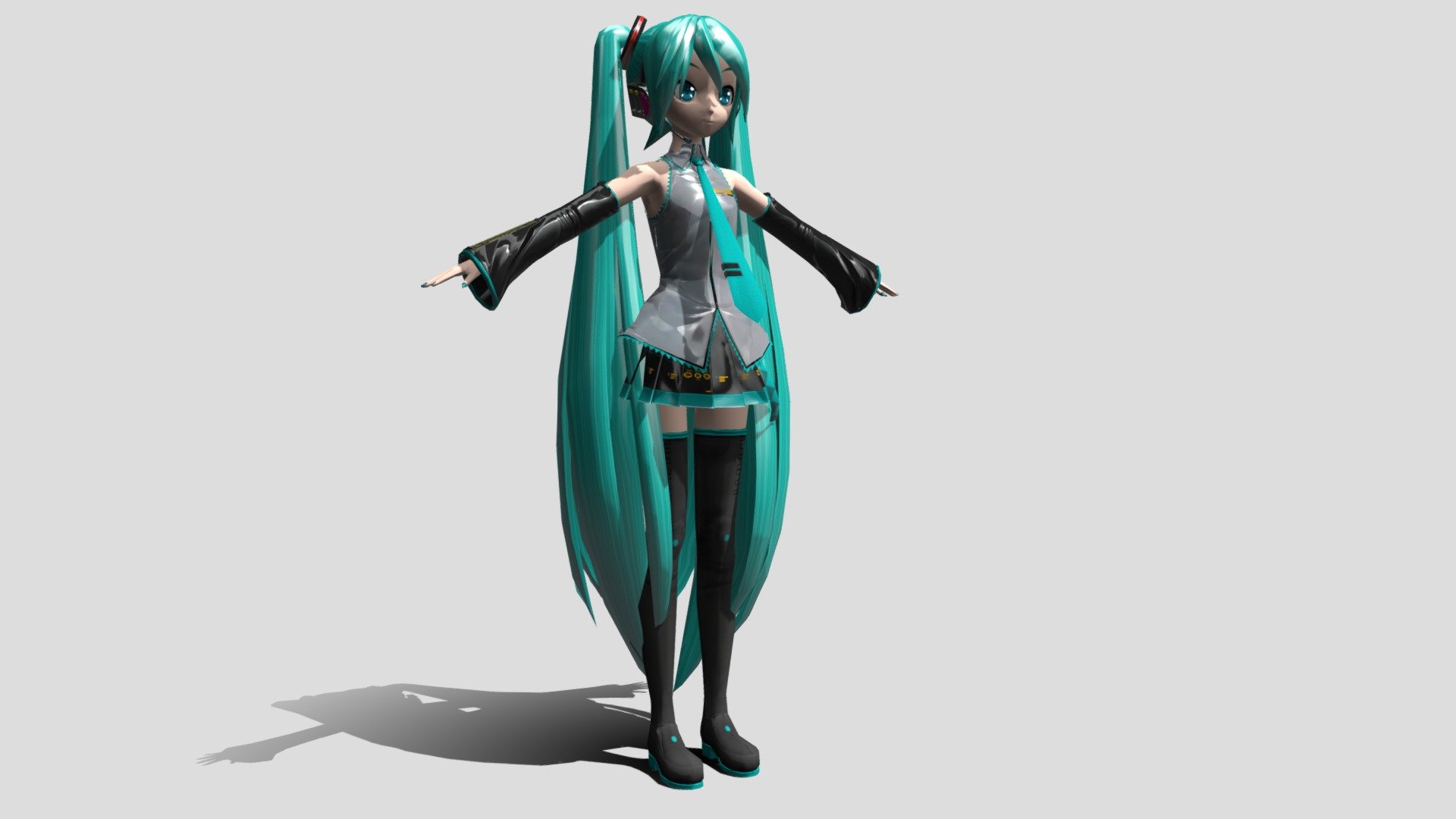 Hatsune Miku Mega Mix, low poly - Download Free 3D model by 雨宮レン ...