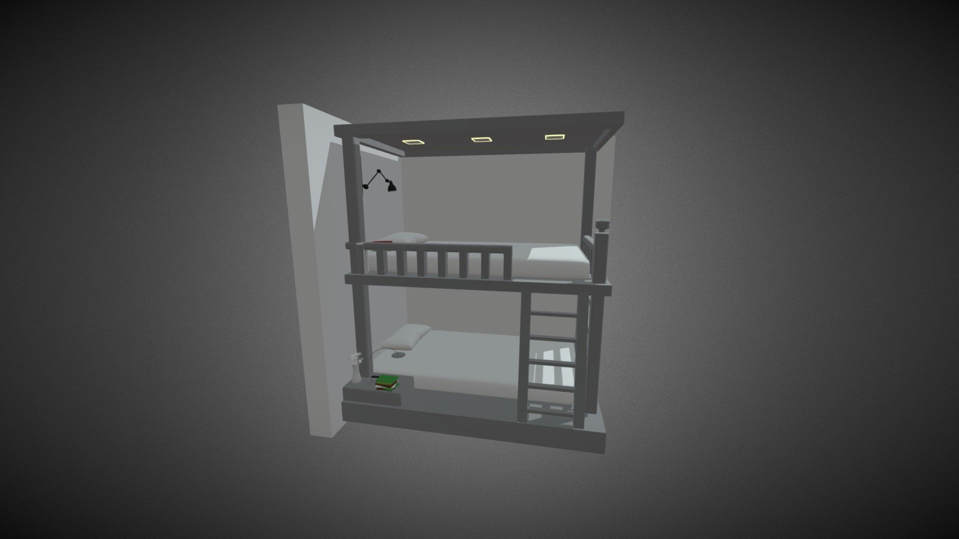 stylish modern double story bed - Download Free 3D model by sandy ...