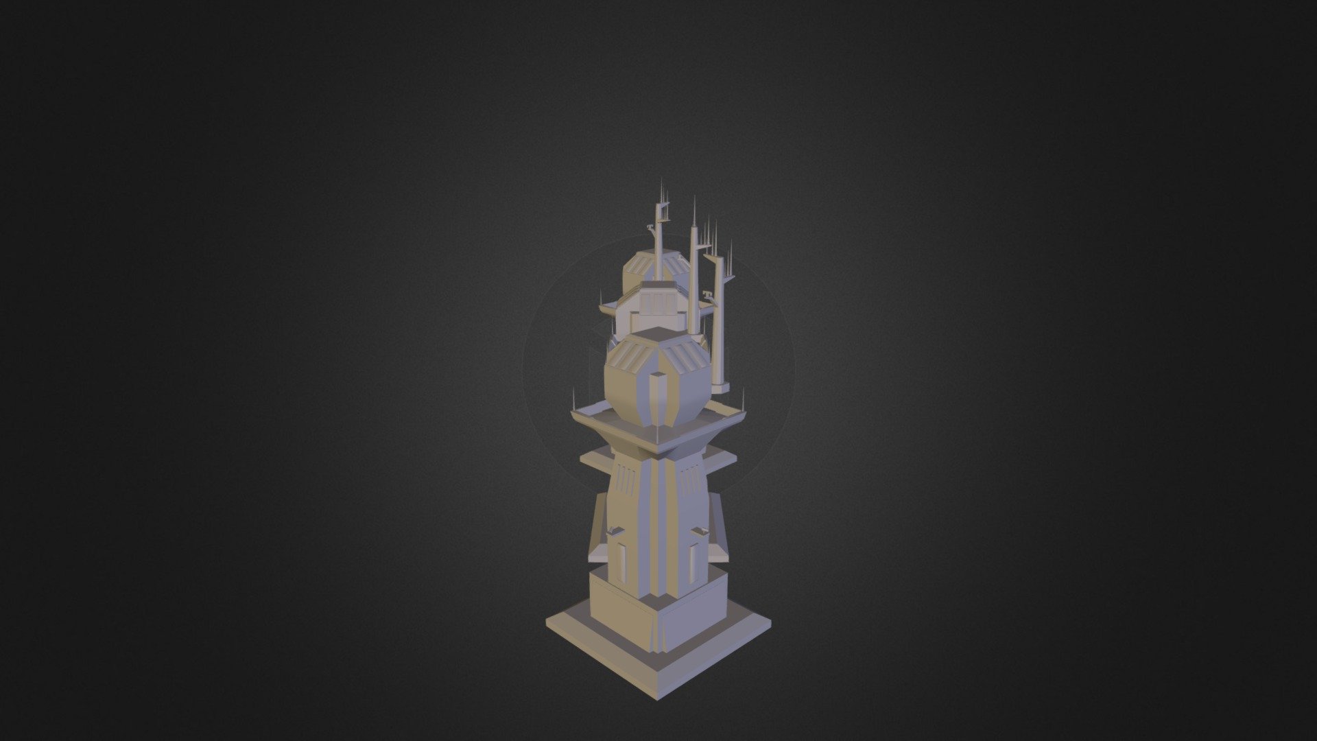 Sci-Fi Guard Tower - Low Poly - 3D model by grizzle [5ee7b3a] - Sketchfab