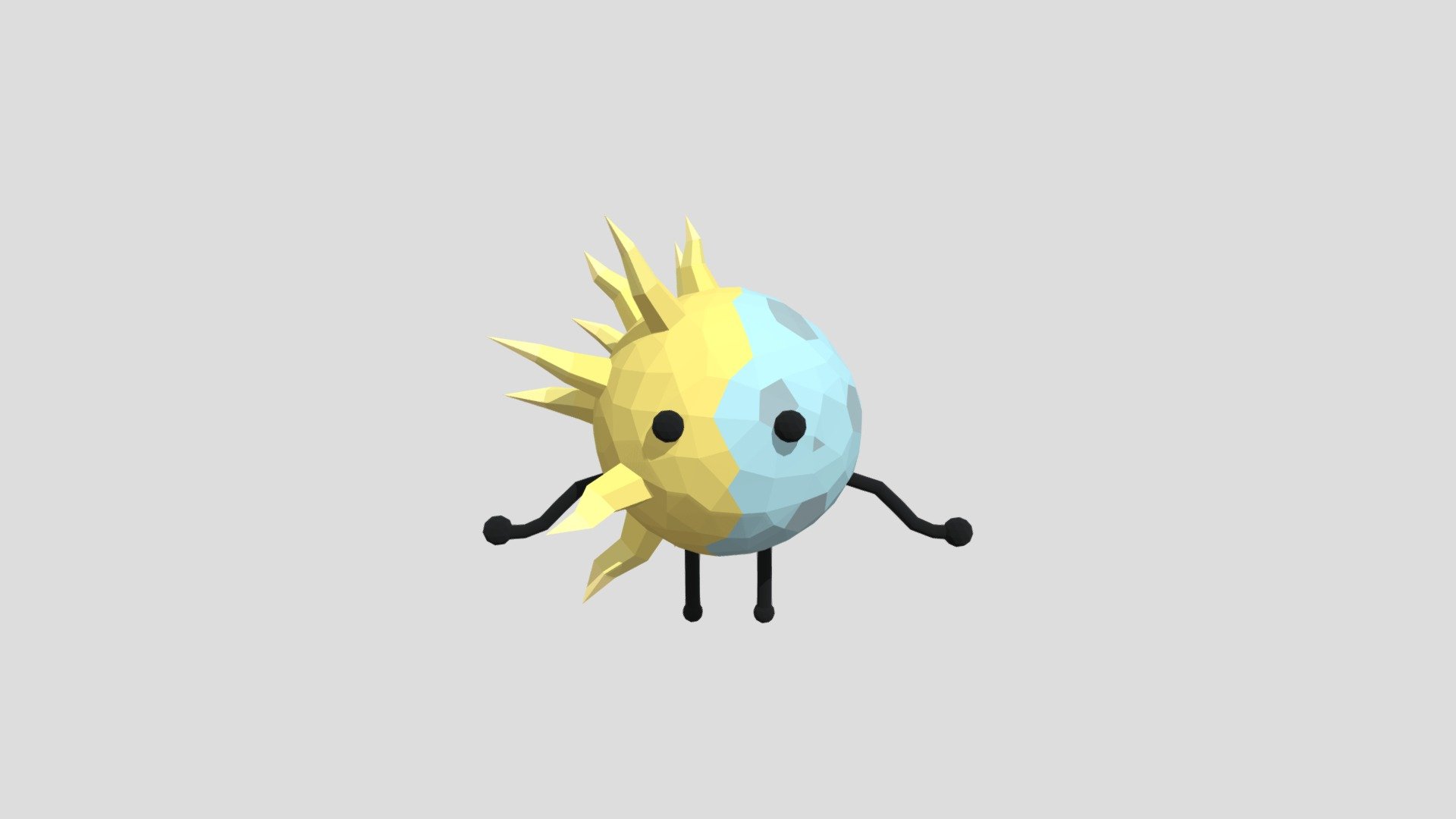 Sun/moon character - 3D model by Hidden92 [5eea75b] - Sketchfab