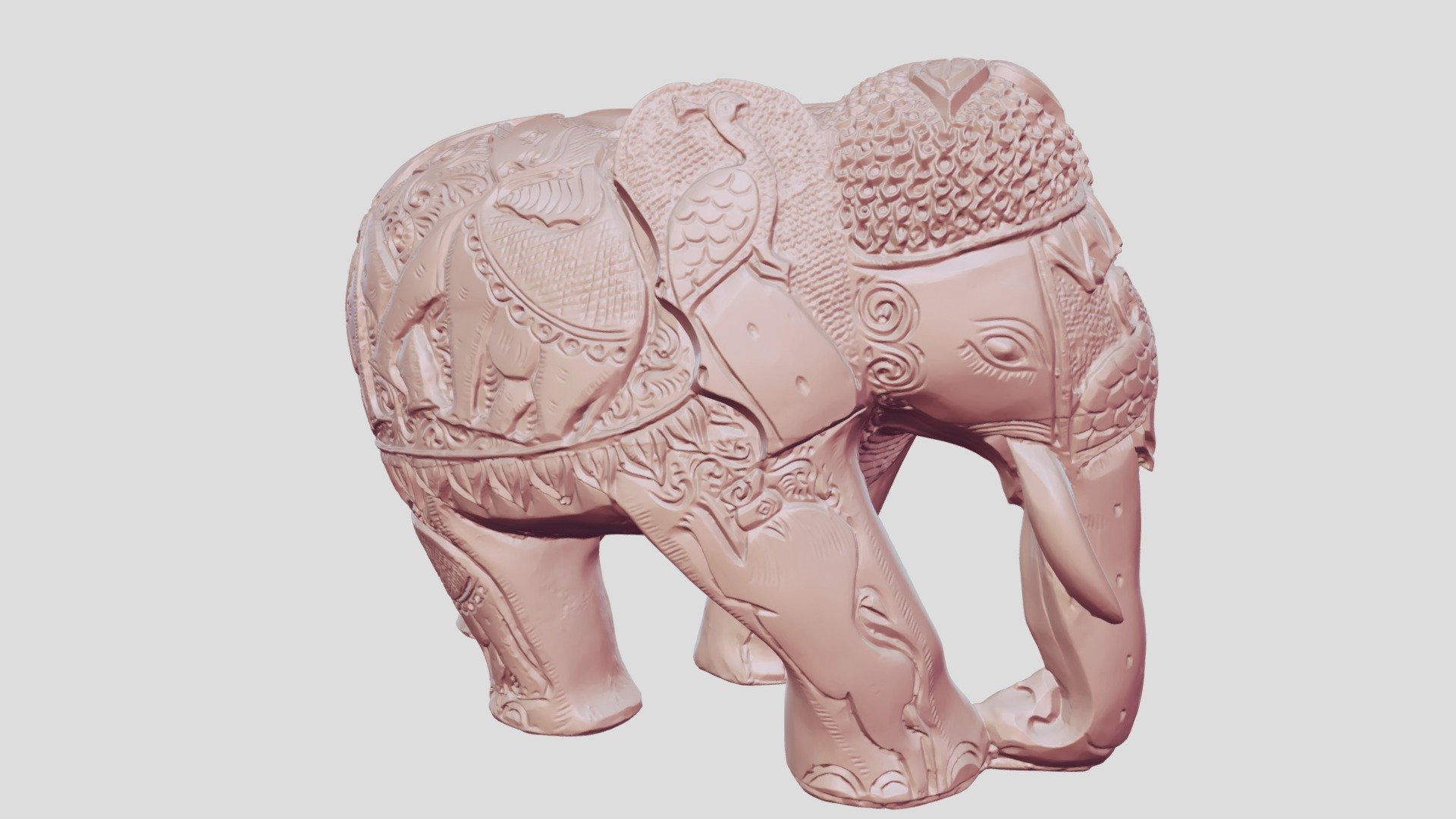 Elephant wood statue - 3D model by Blueprint 3D Budapest (@blueprint ...