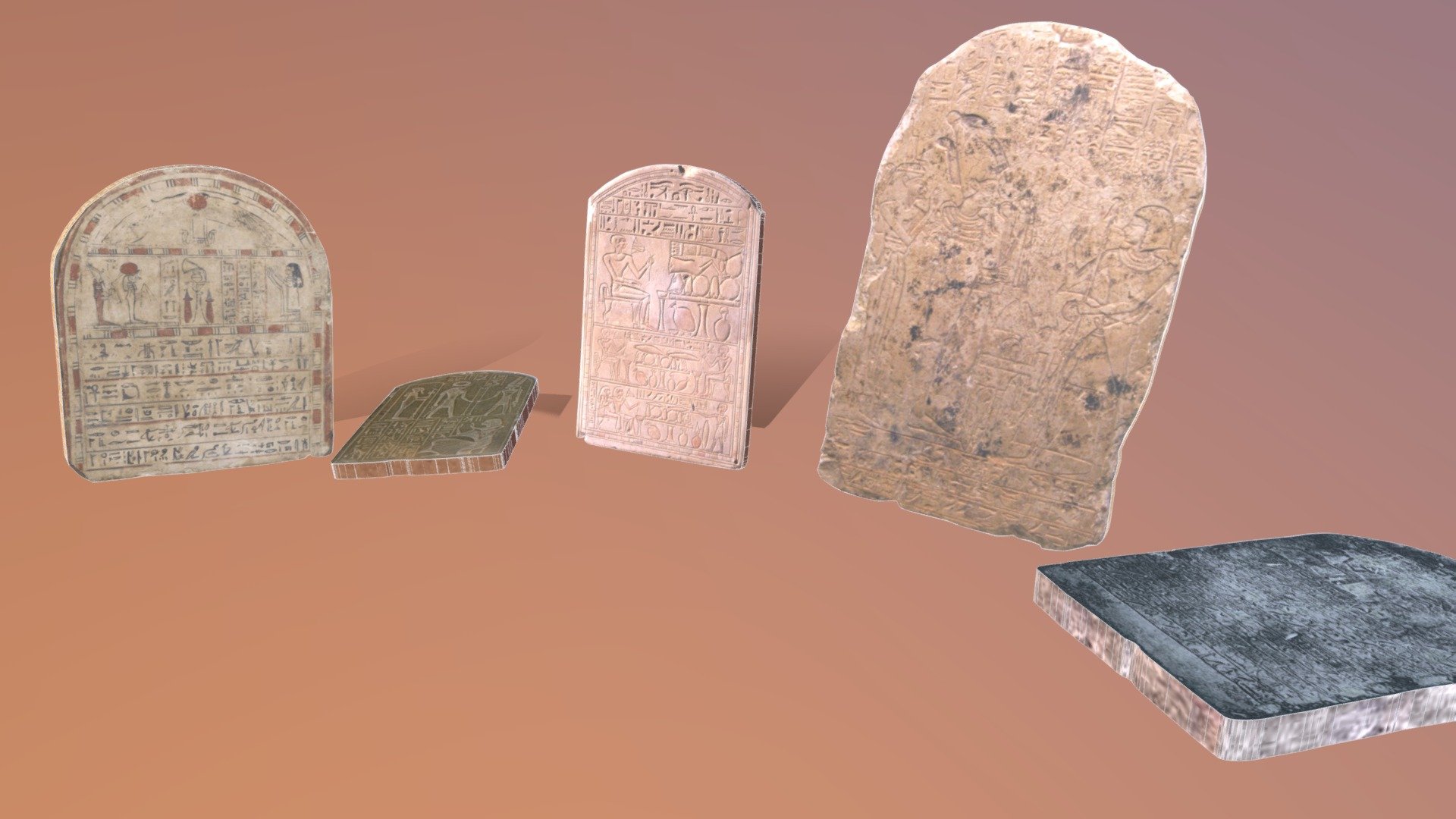 Egyptian Stelae 21-25 - Download Free 3D model by Arts eTeaching 1 ...