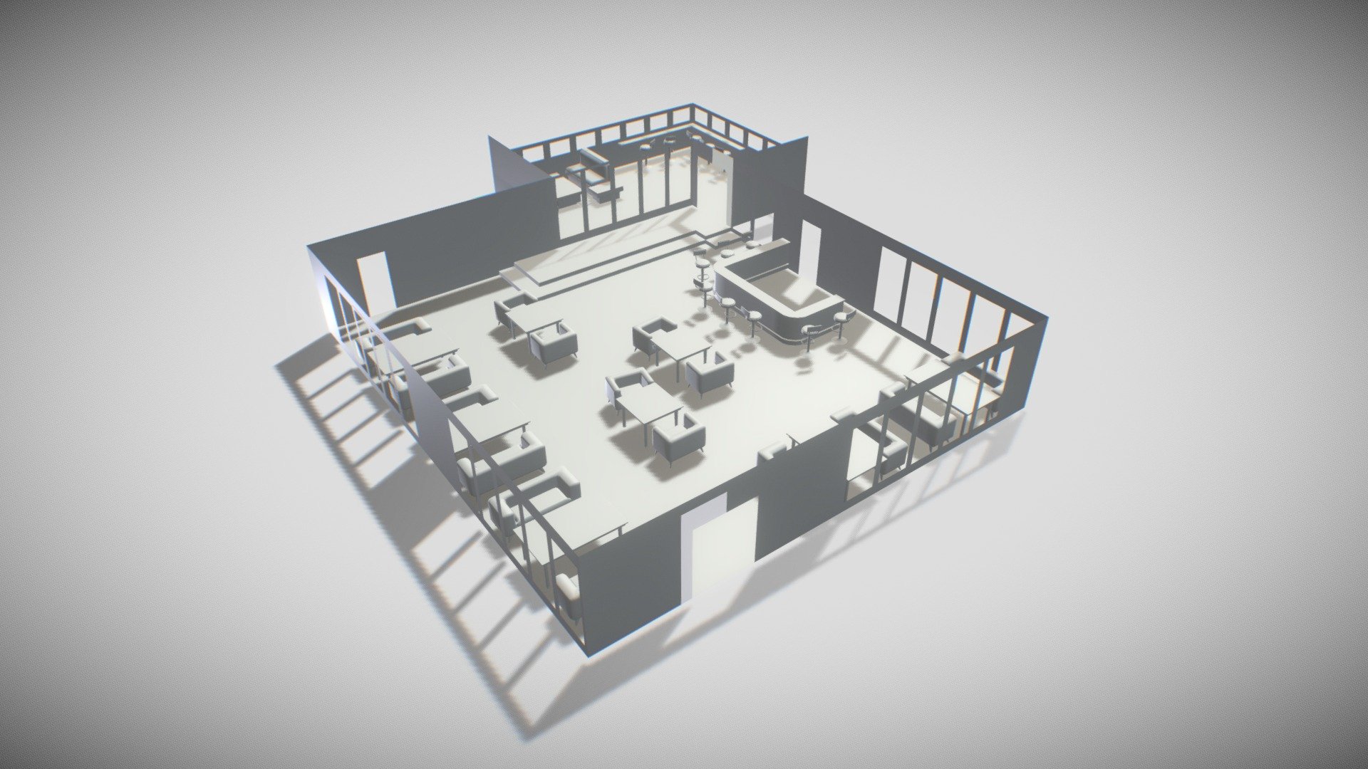 Restaurant - 3D model by KeiraFetigan [5ef668a] - Sketchfab