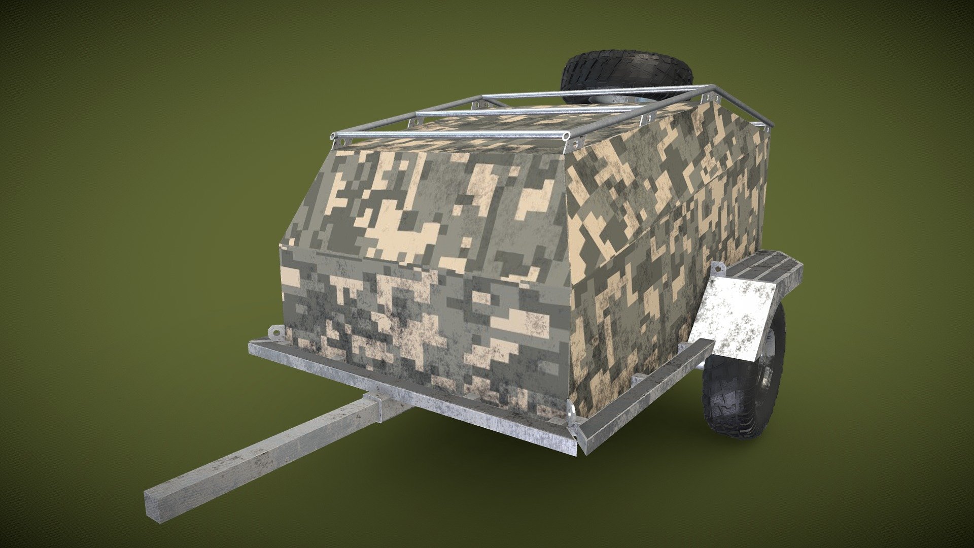 Dirty Camo Trailer - 3D model by dannygoldfarb [5ef8851] - Sketchfab