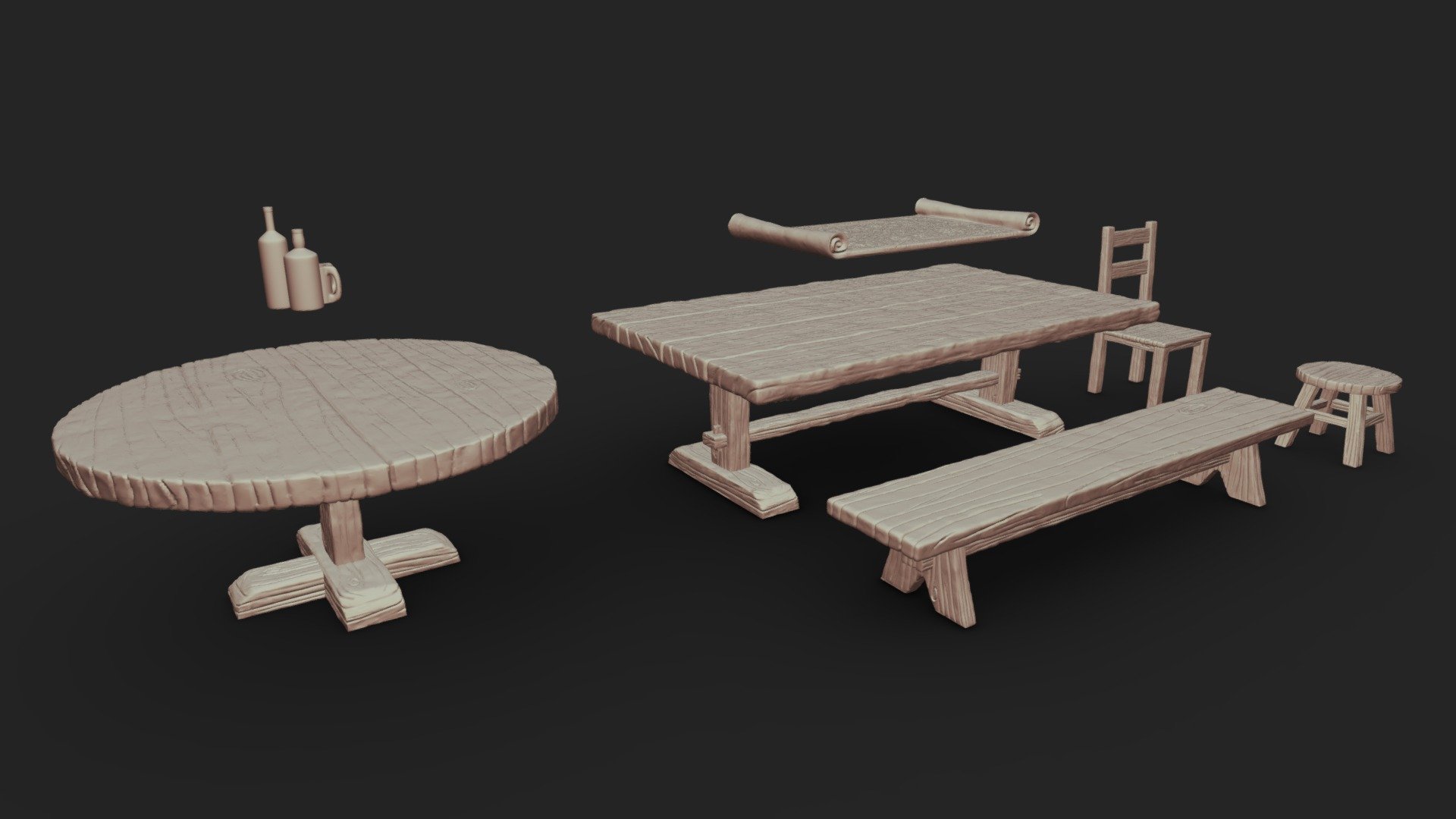 Tables and seats printable - Buy Royalty Free 3D model by WildArt3D ...